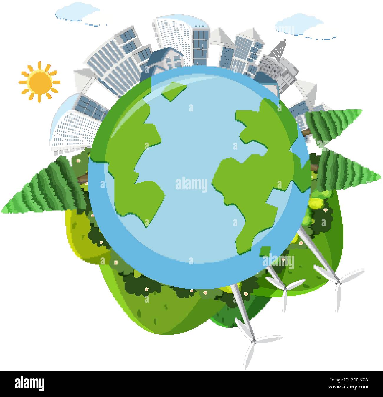 Round earth with 360 view illustration Stock Vector Image & Art - Alamy