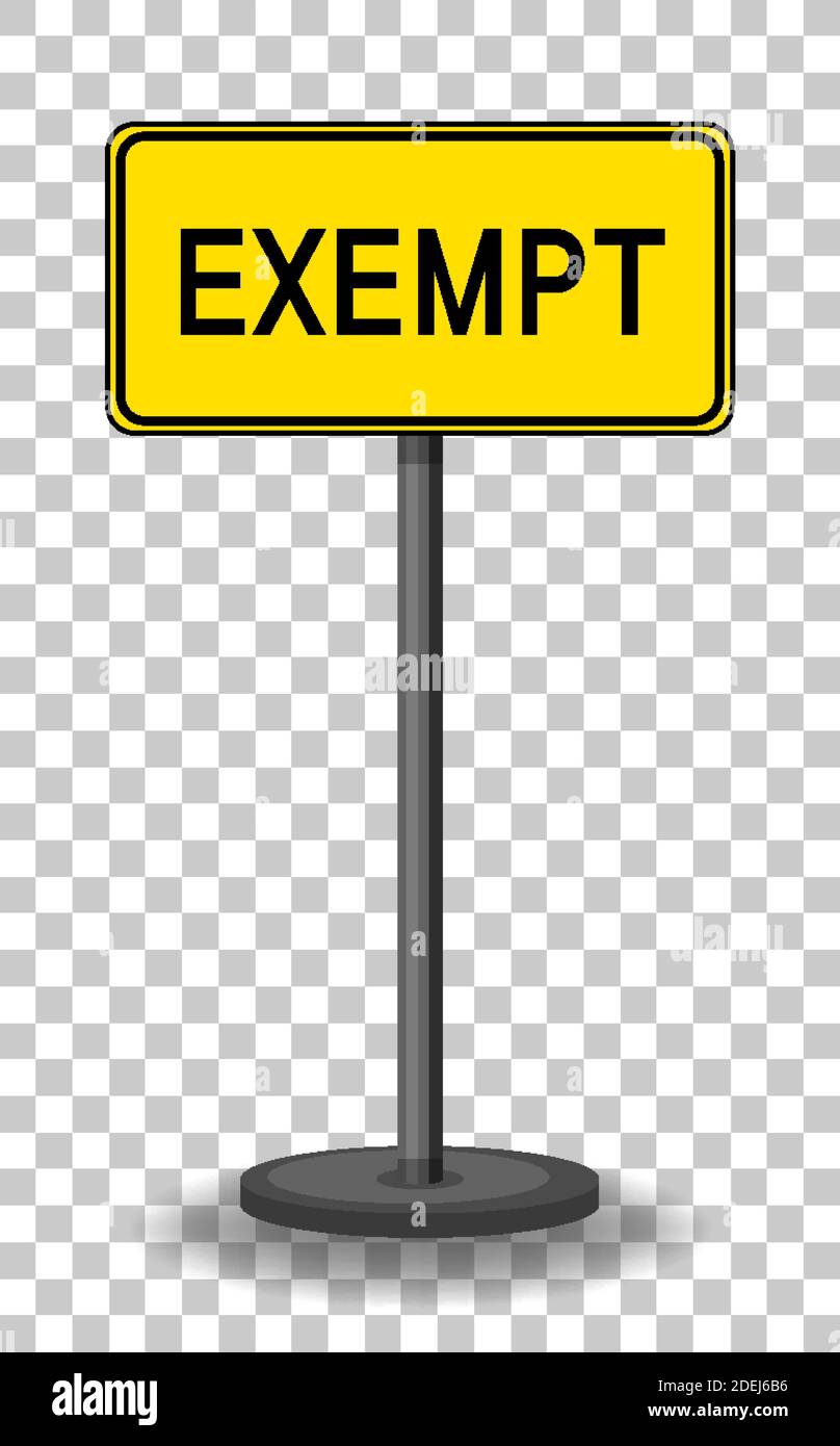 Exempt road sign isolated on transparent background illustration Stock ...