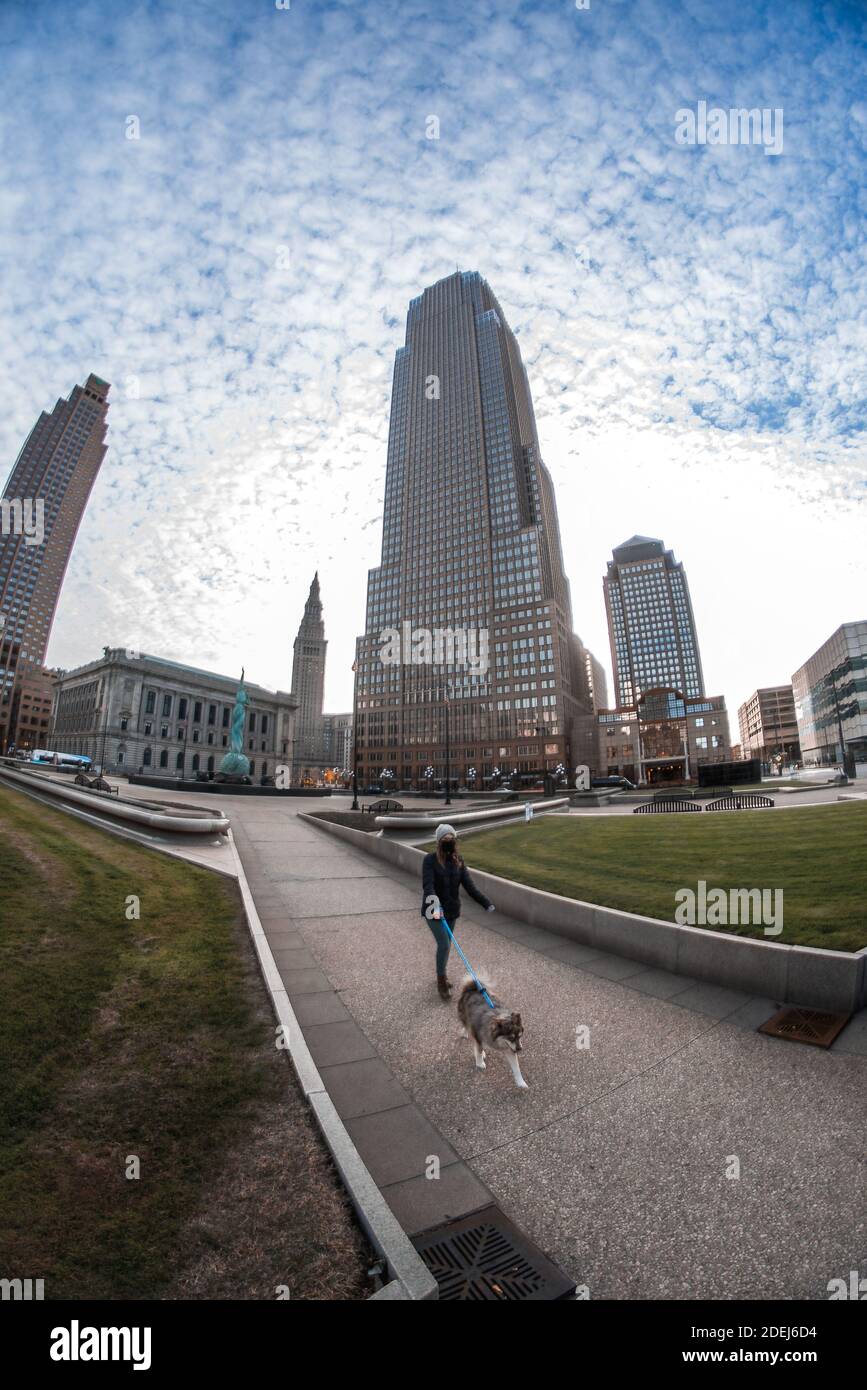 Key Tower city block in cleveland ohio downtown Stock Photo - Alamy