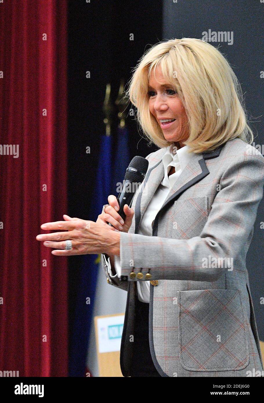 French first lady Brigitte Macron takes part in the 6th edition of the ...