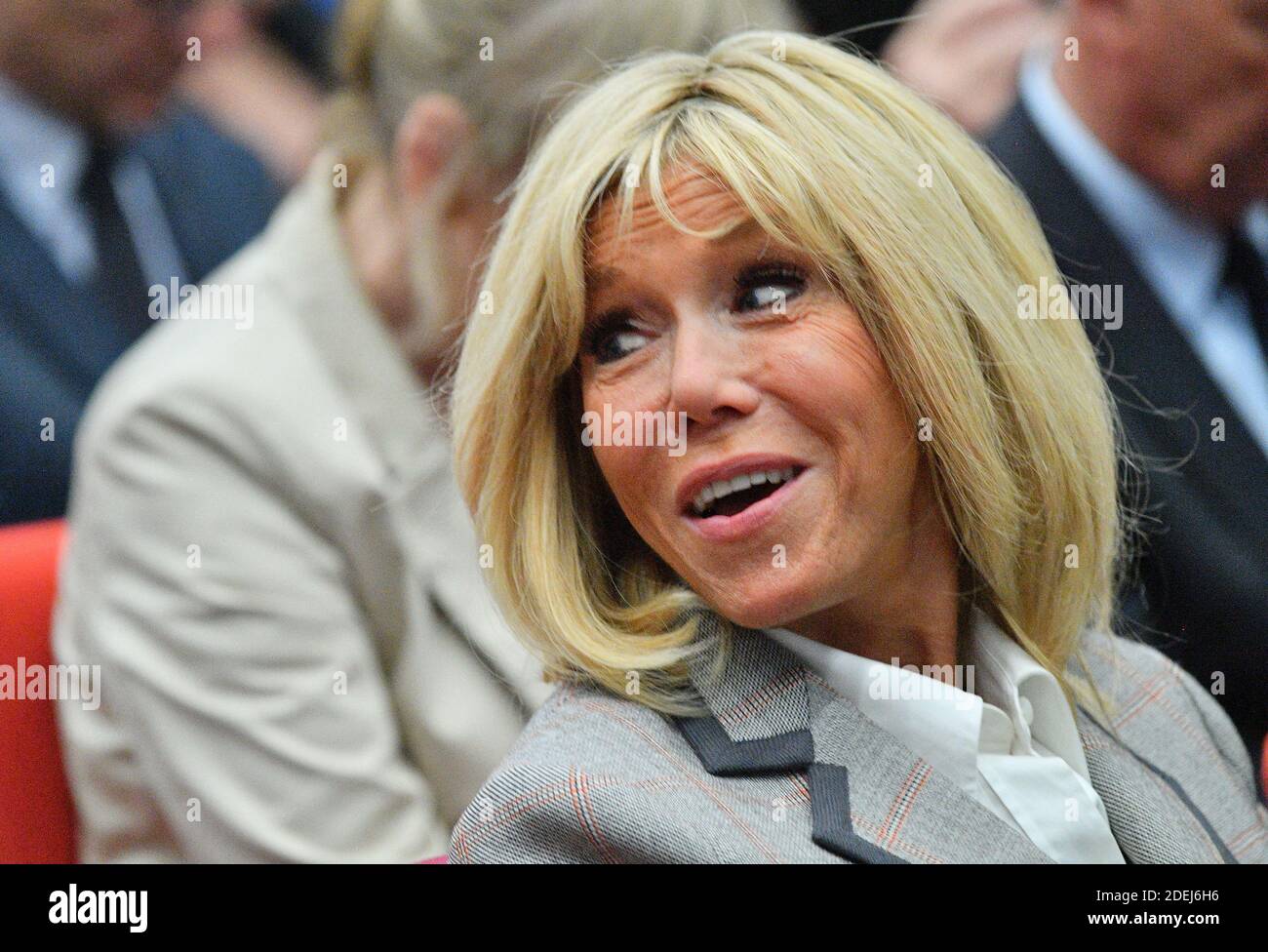 French first lady Brigitte Macron takes part in the 6th edition of the ...