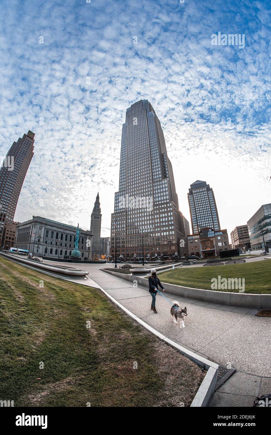 Key Tower city block in cleveland ohio downtown Stock Photo - Alamy