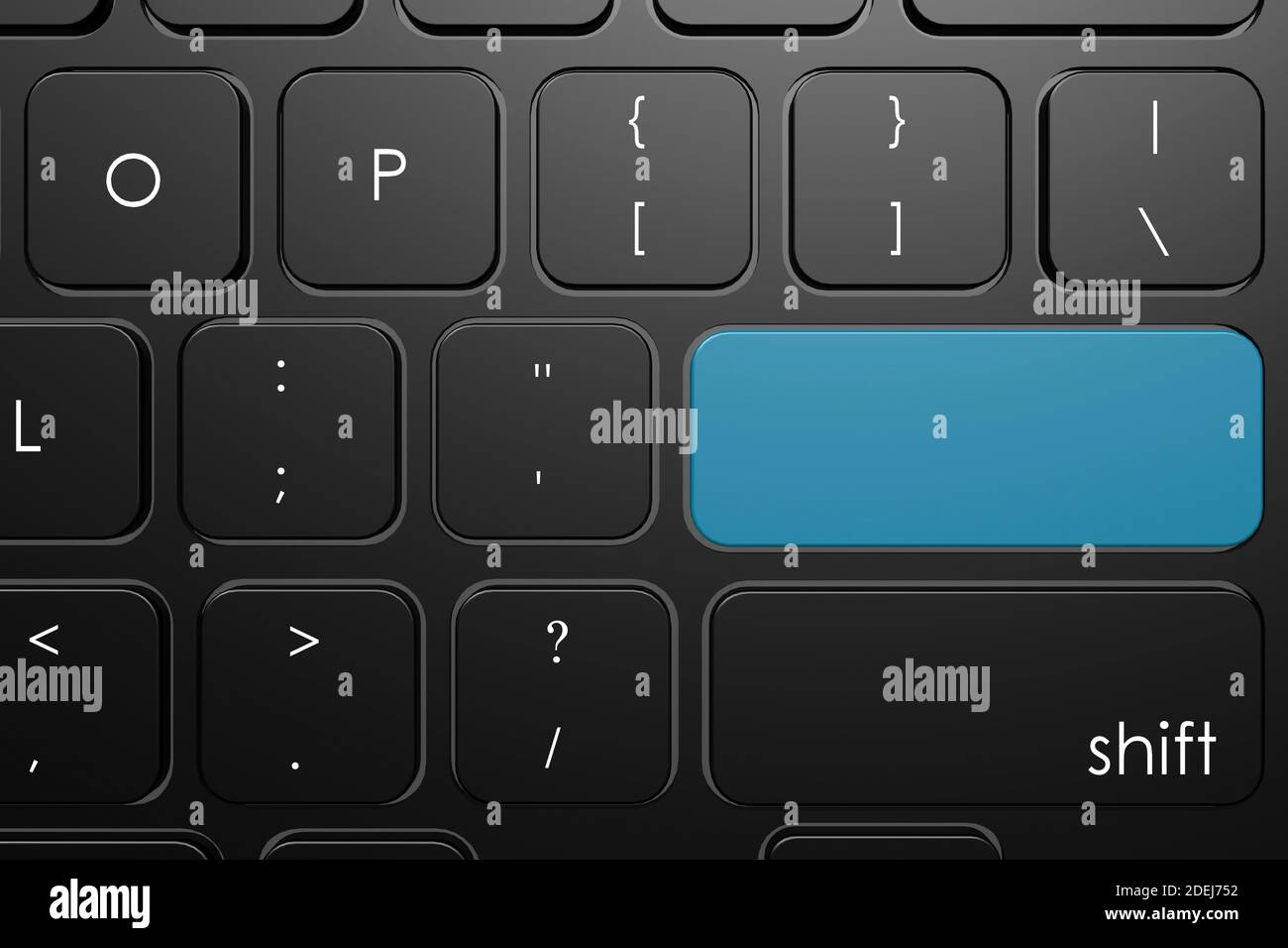 Blue blank button on keyboard, 3D rendering Stock Photo - Alamy