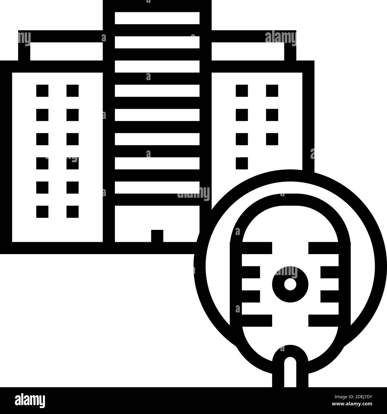 building of radio studio line icon vector illustration Stock Vector ...