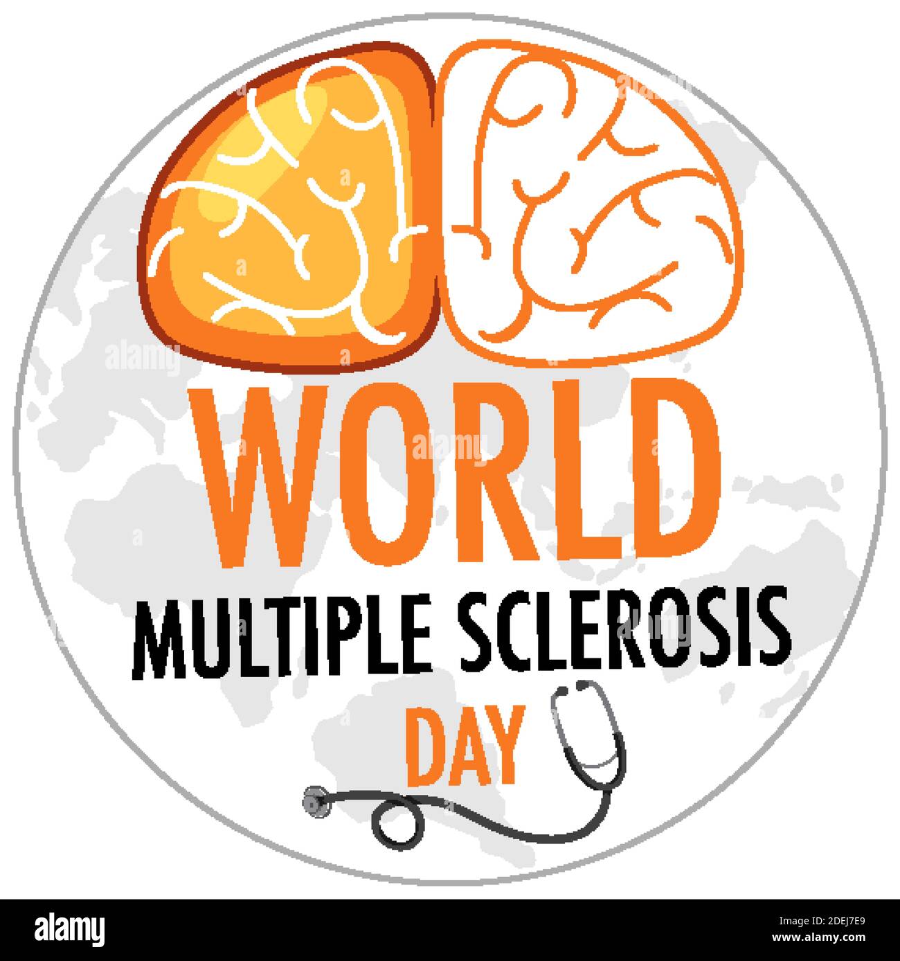World Multiple Sclerosis Day logo or banner on world map background ...