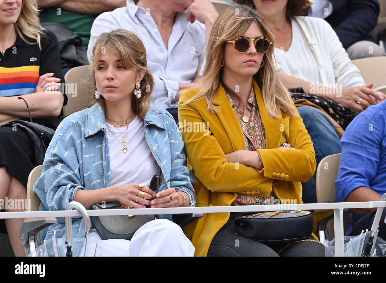 Alice Isaaz and her sister Laura Isaaz attend the 2019 French Tennis ...