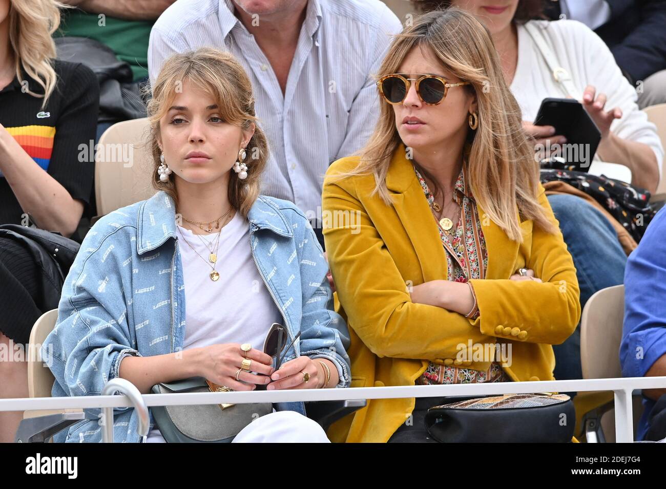 Alice Isaaz and her sister Laura Isaaz attend the 2019 French Tennis ...