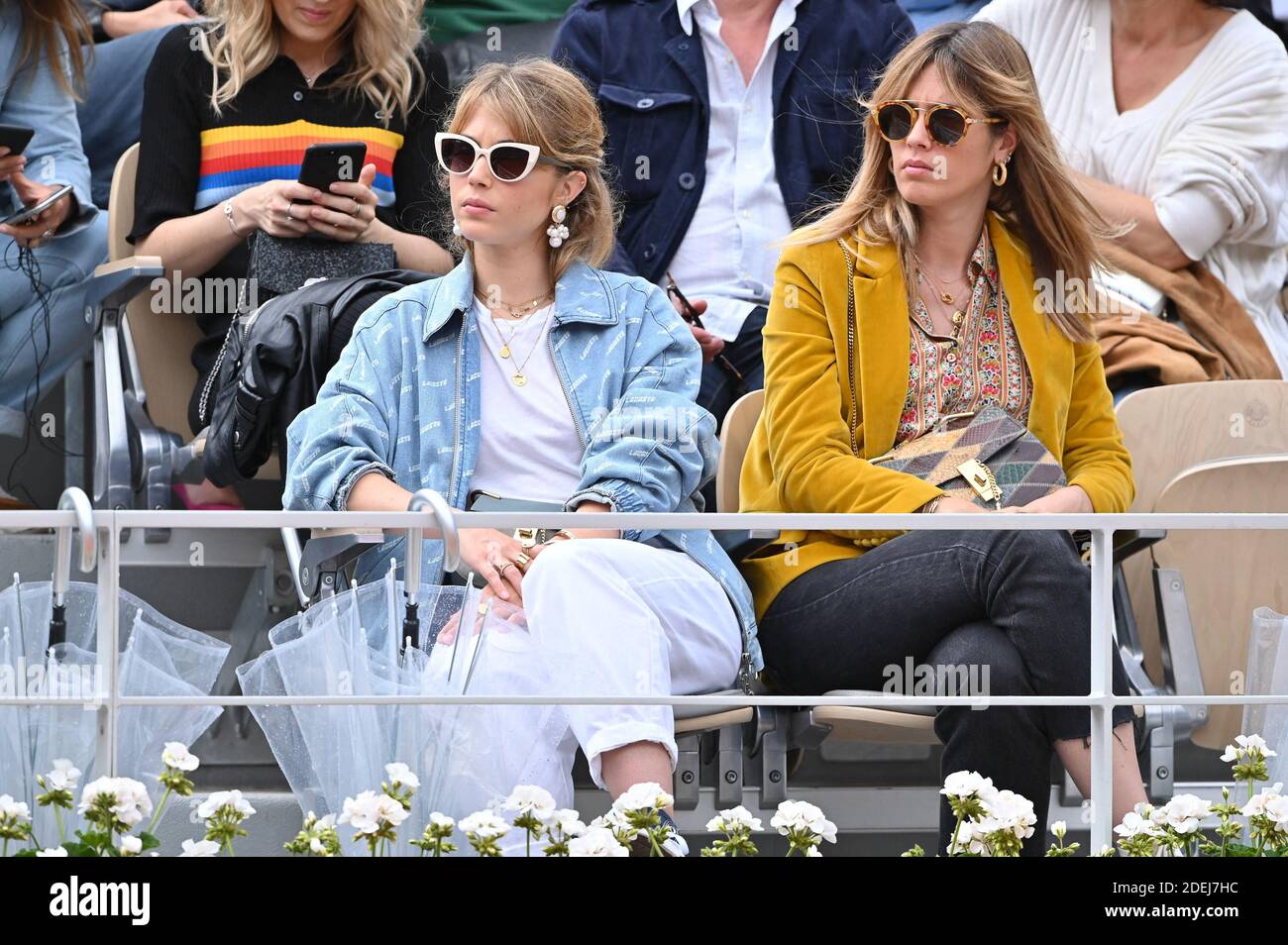 Alice Isaaz and her sister Laura Isaaz attend the 2019 French Tennis ...