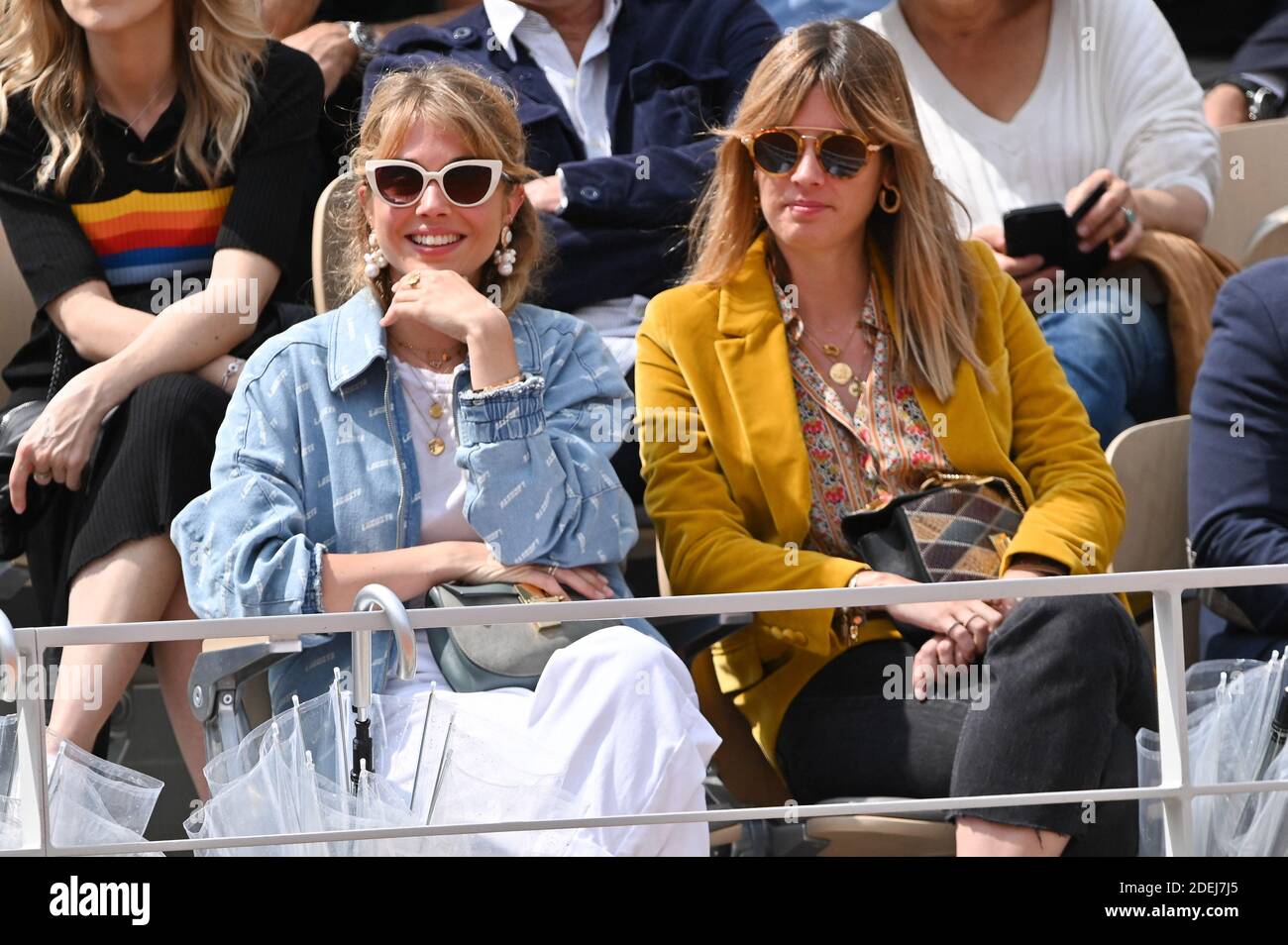Alice Isaaz and her sister Laura Isaaz attend the 2019 French Tennis ...