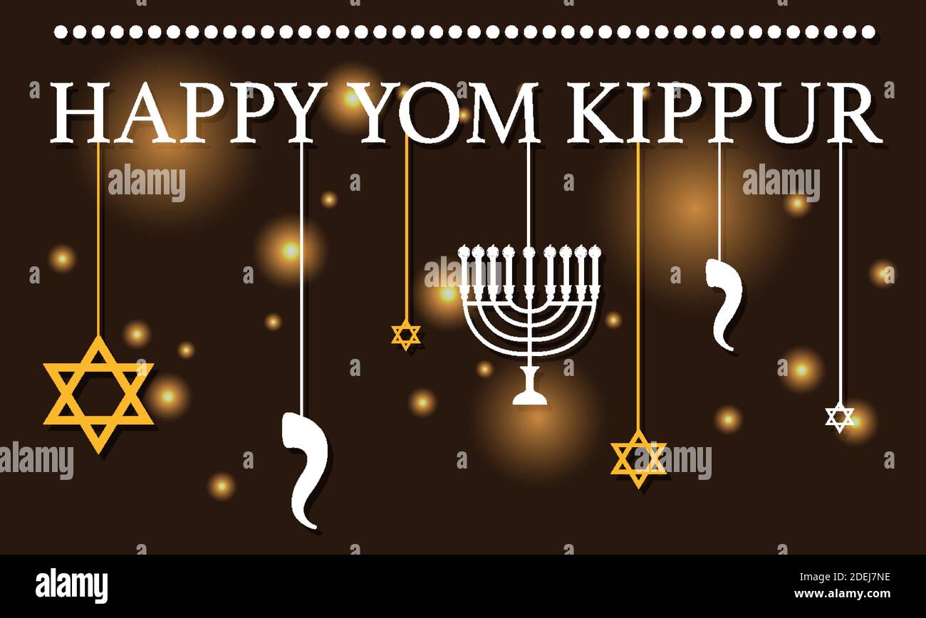 Yom Kippur logo greeting card template or background illustration Stock ...