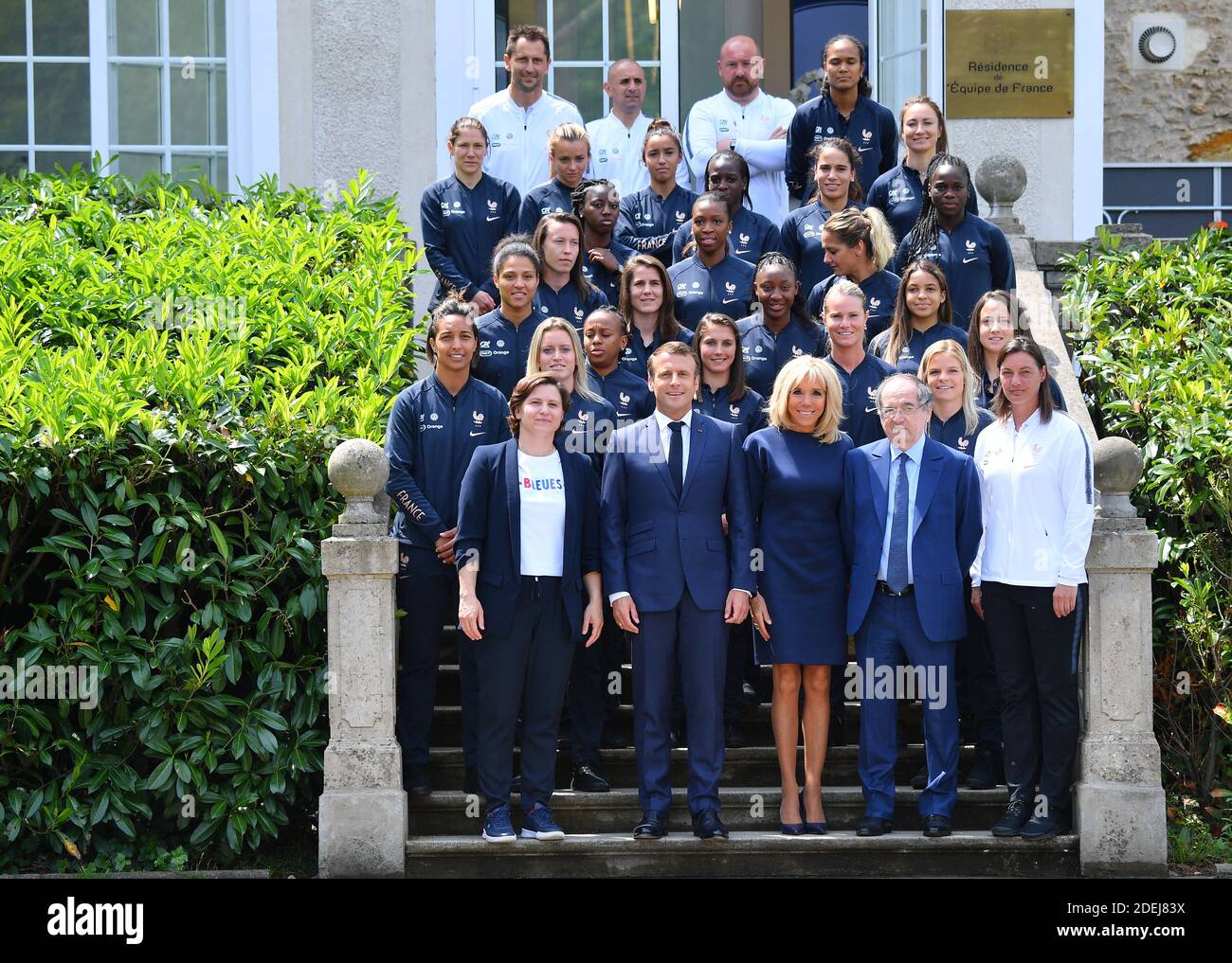 French Sports Minister Roxana Maracineanu, French President Emmanuel ...