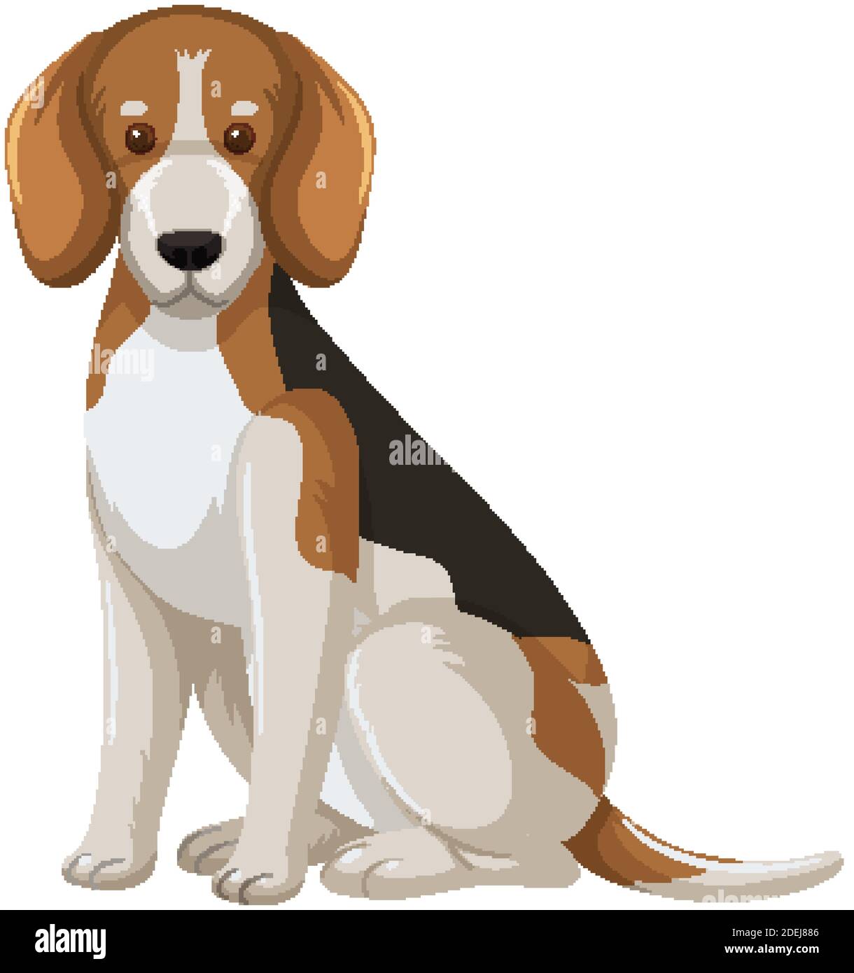 Beagle cartoon style on white background illustration Stock Vector ...