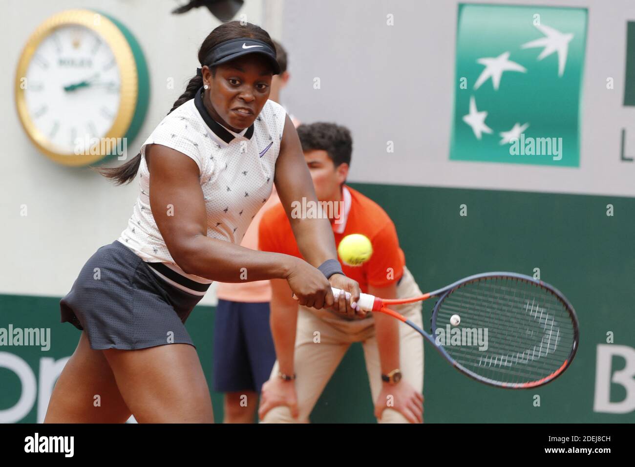 USA's Sloane Stephens playing in the 1/4 of final of the 2019 BNP ...