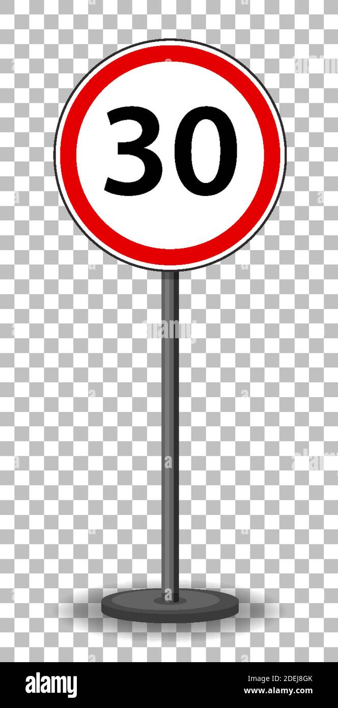Red traffic sign on transparent background illustration Stock Vector ...