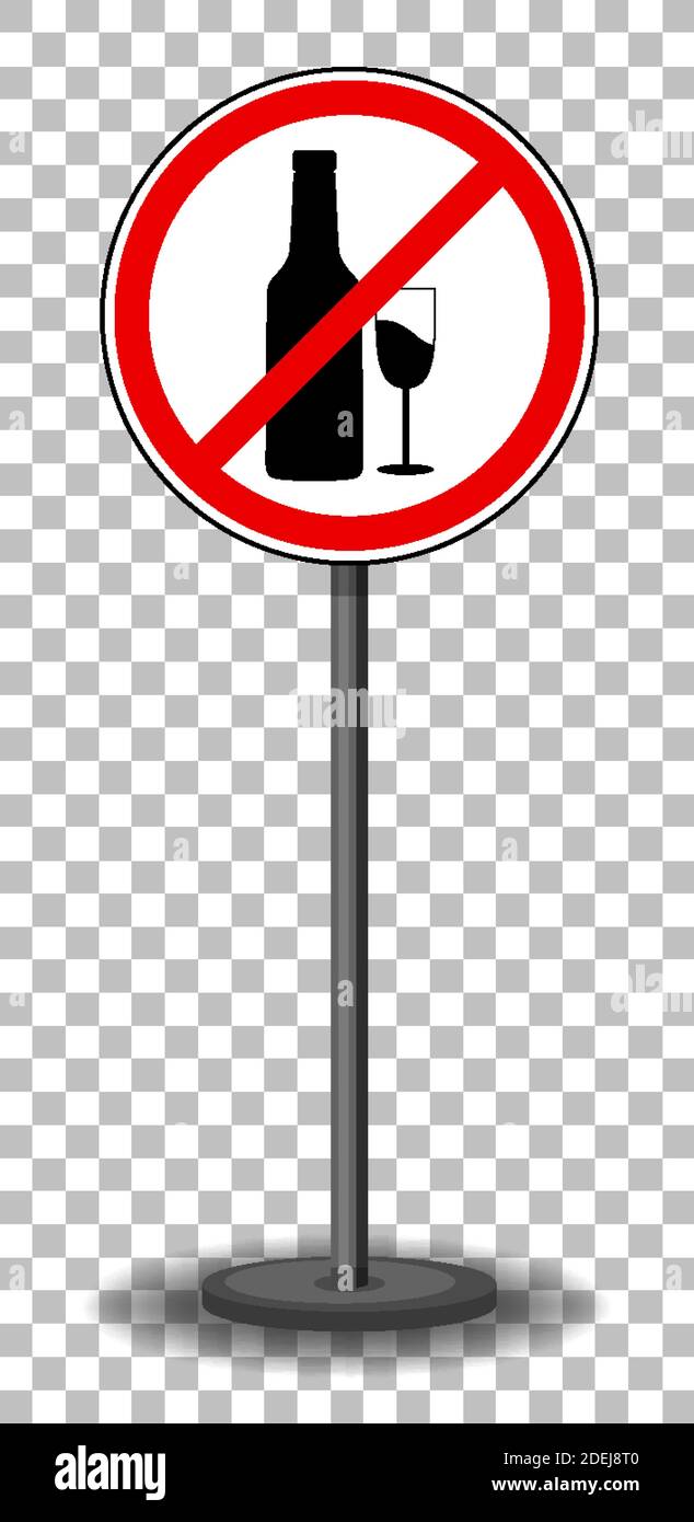 No alcohol sign with stand isolated on transparent background ...