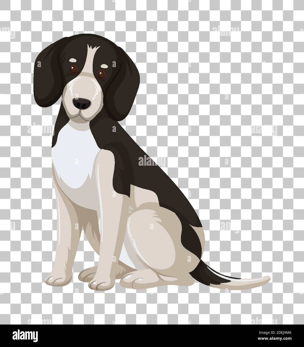 Black Beagle in sitting position cartoon character isolated on ...