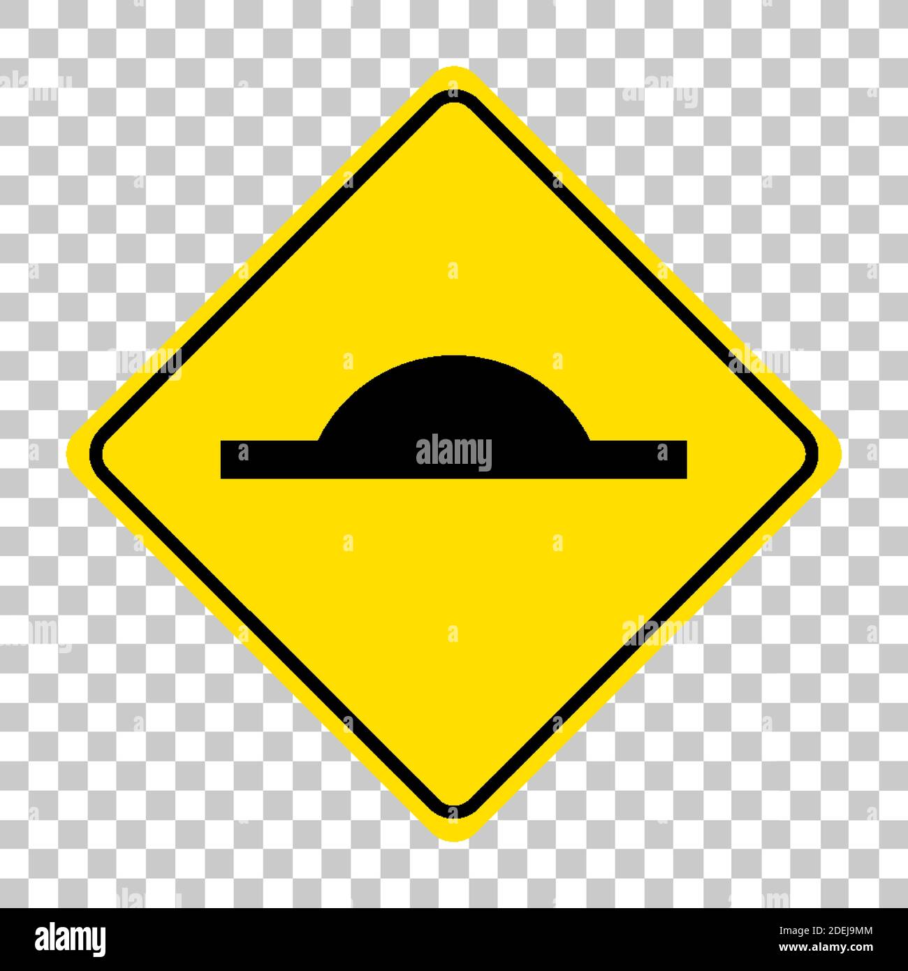 Speed bump traffic sign isolated on transparent background illustration ...