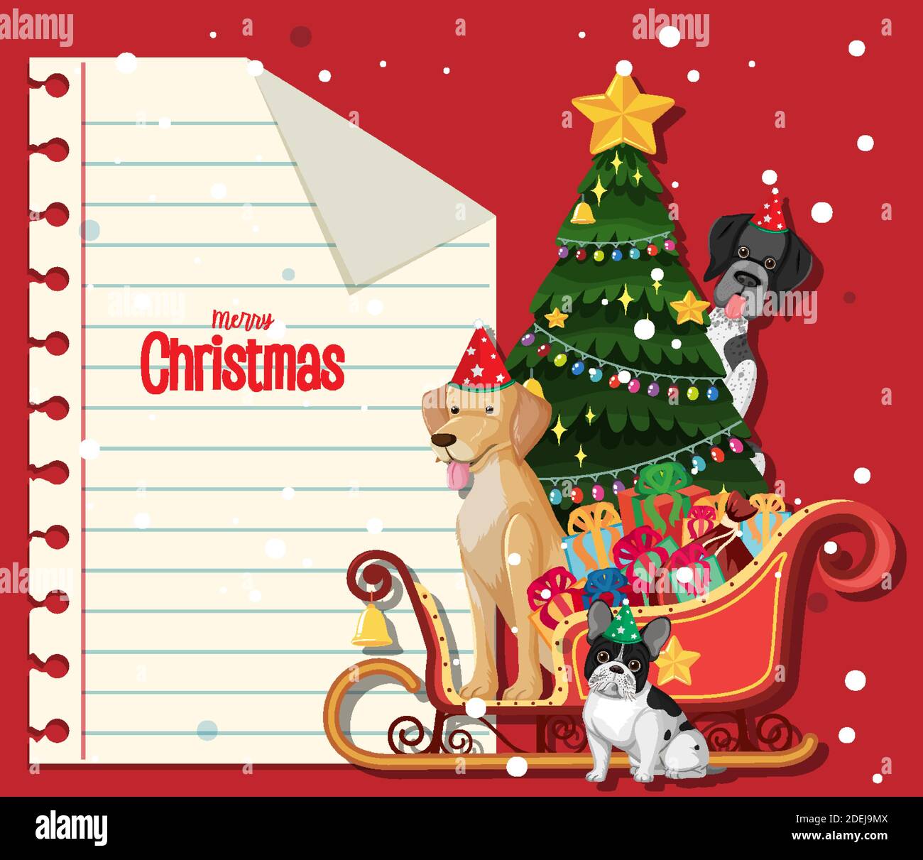 Blank Christmas note template illustration Stock Vector Image & Art - Alamy