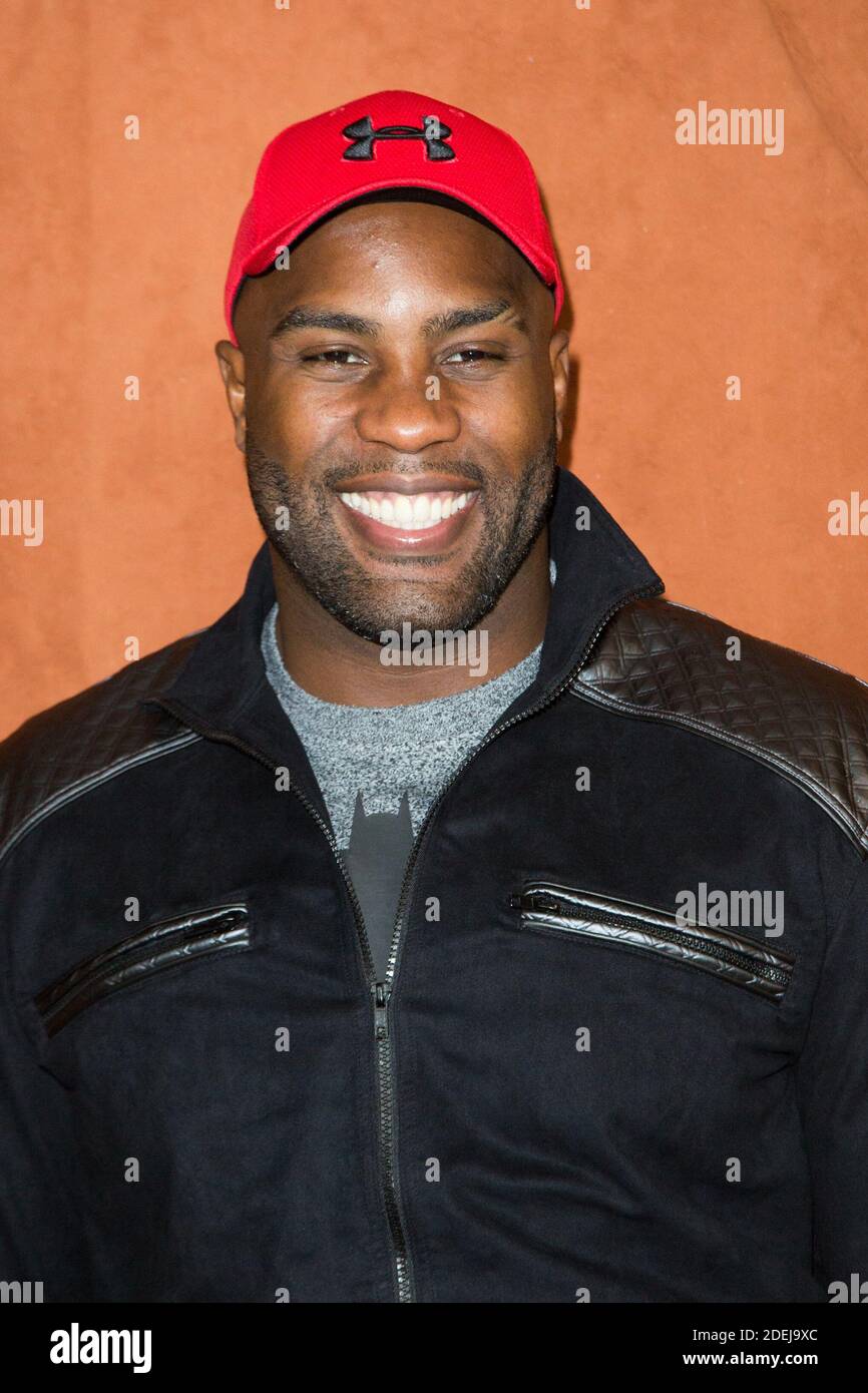 Teddy Riner in village during French Tennis Open at Roland-Garros arena ...