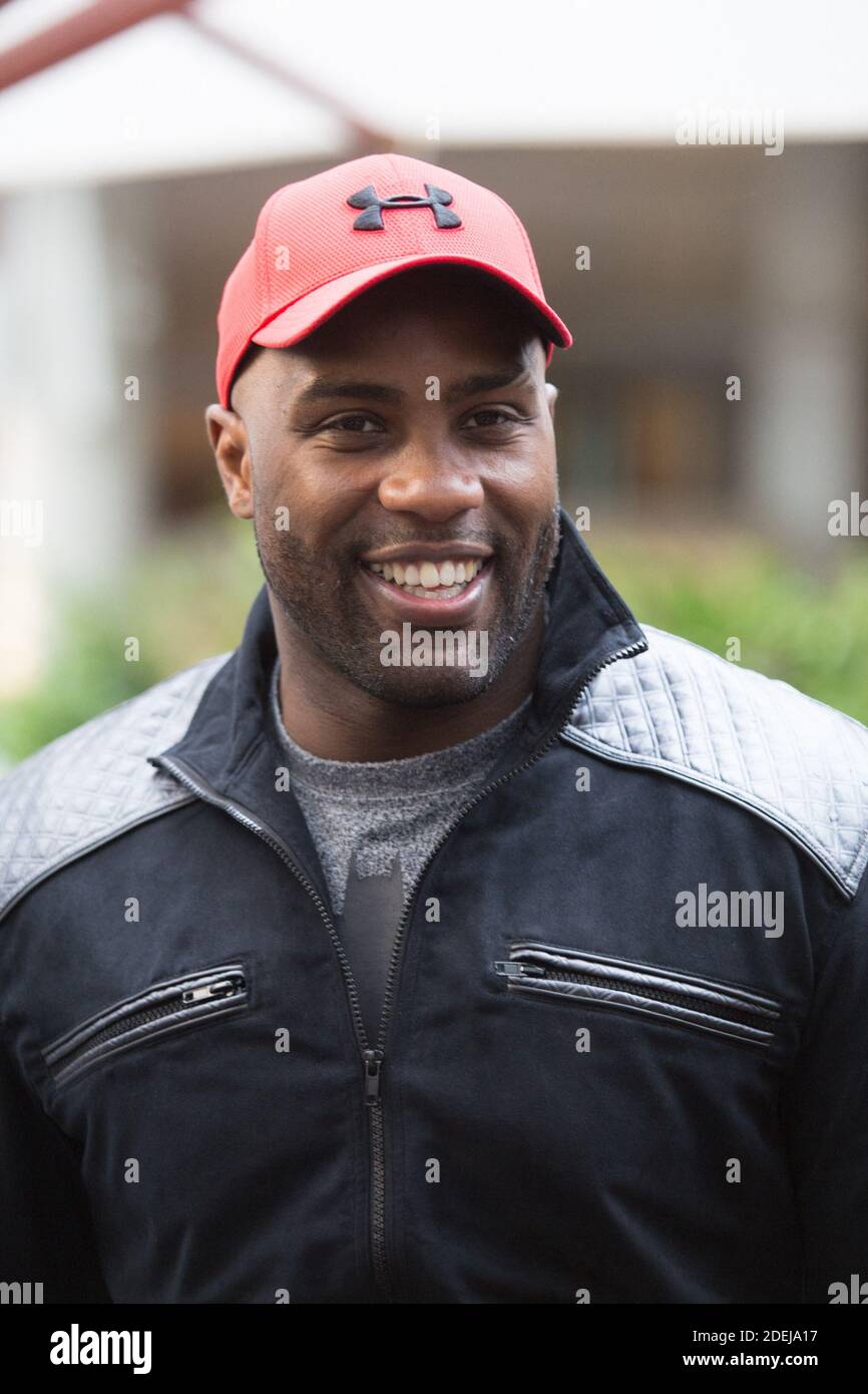 Teddy Riner in village during French Tennis Open at Roland-Garros arena ...