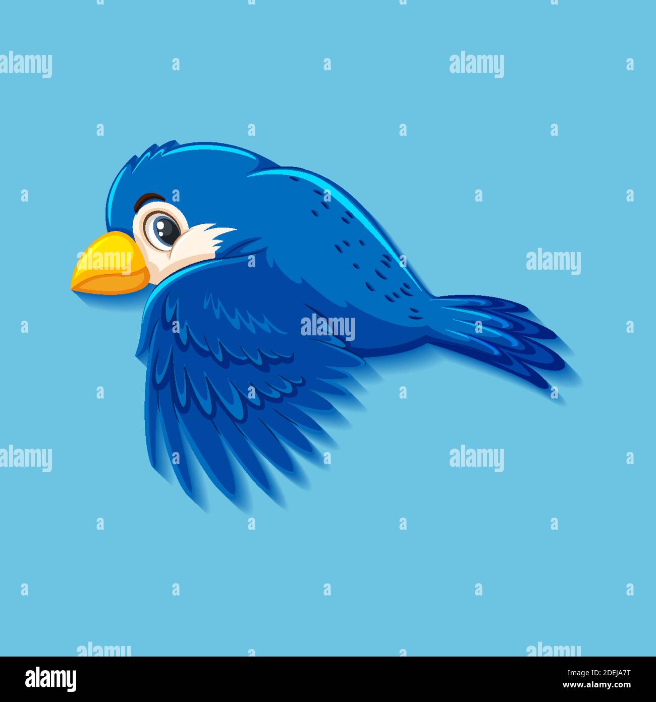 Cute blue bird cartoon character illustration Stock Vector Image & Art ...