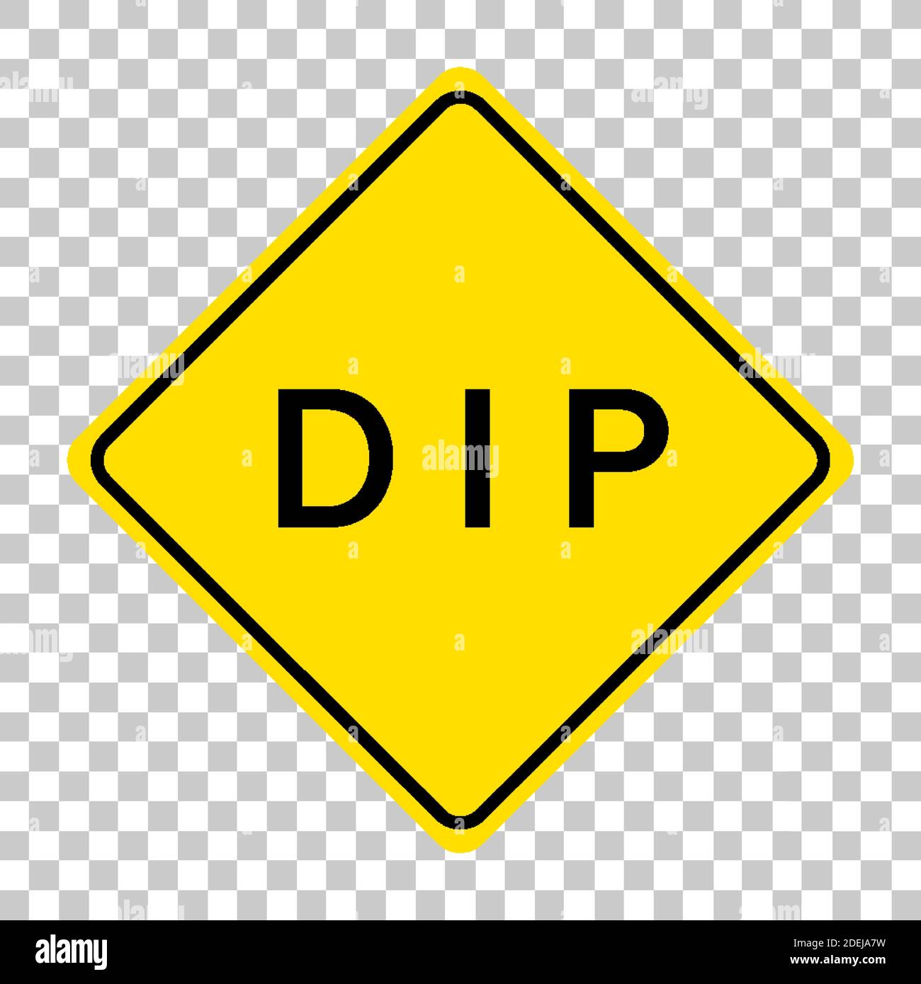 Yellow traffic warning sign on transparent background illustration ...