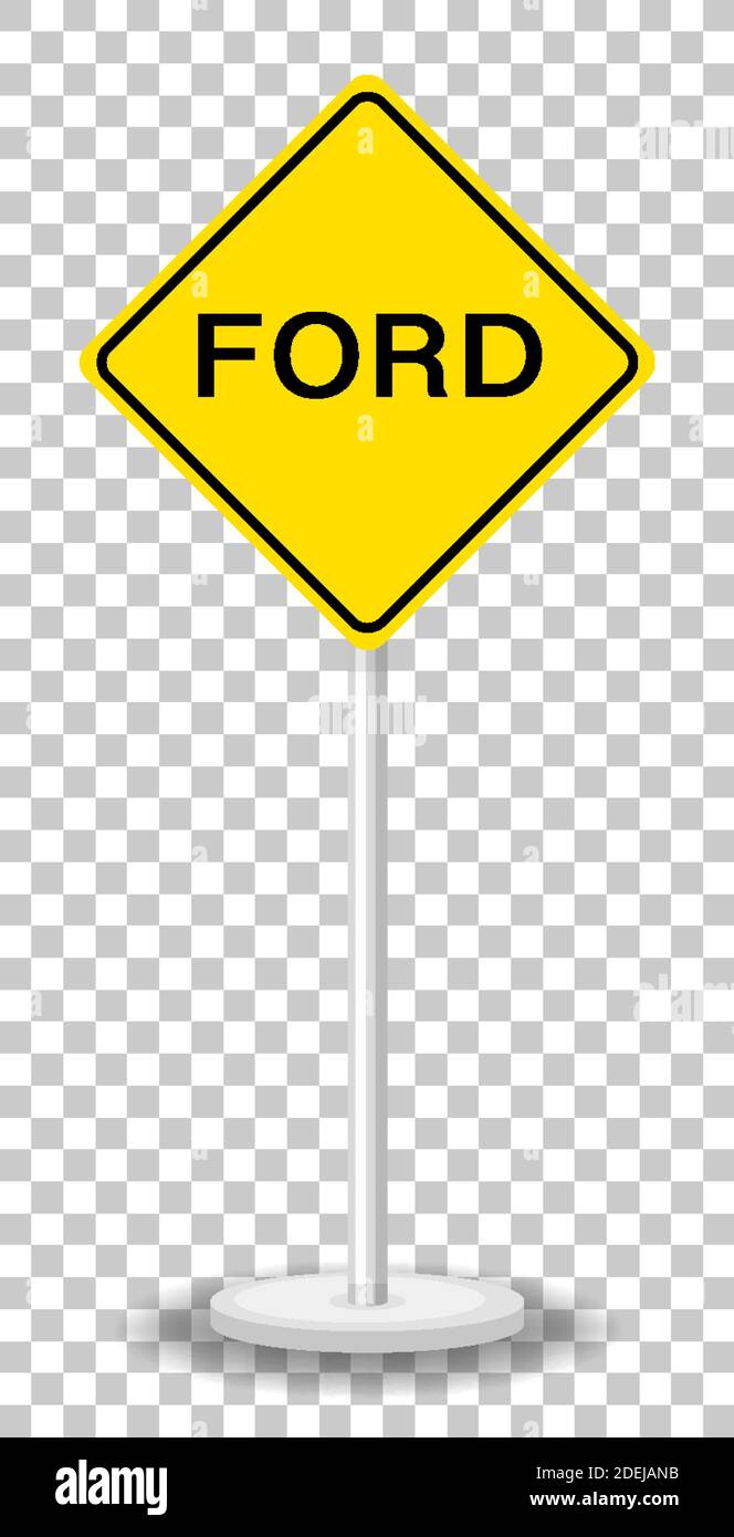 Ford warning traffic sign isolated on transparent background ...
