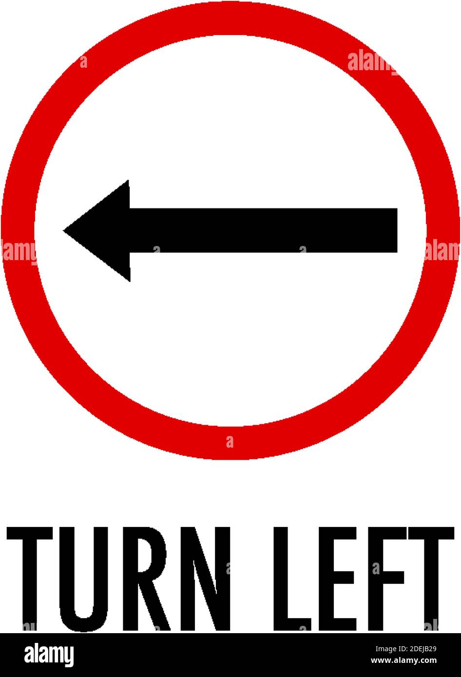 Turn left sign on white background illustration Stock Vector Image ...