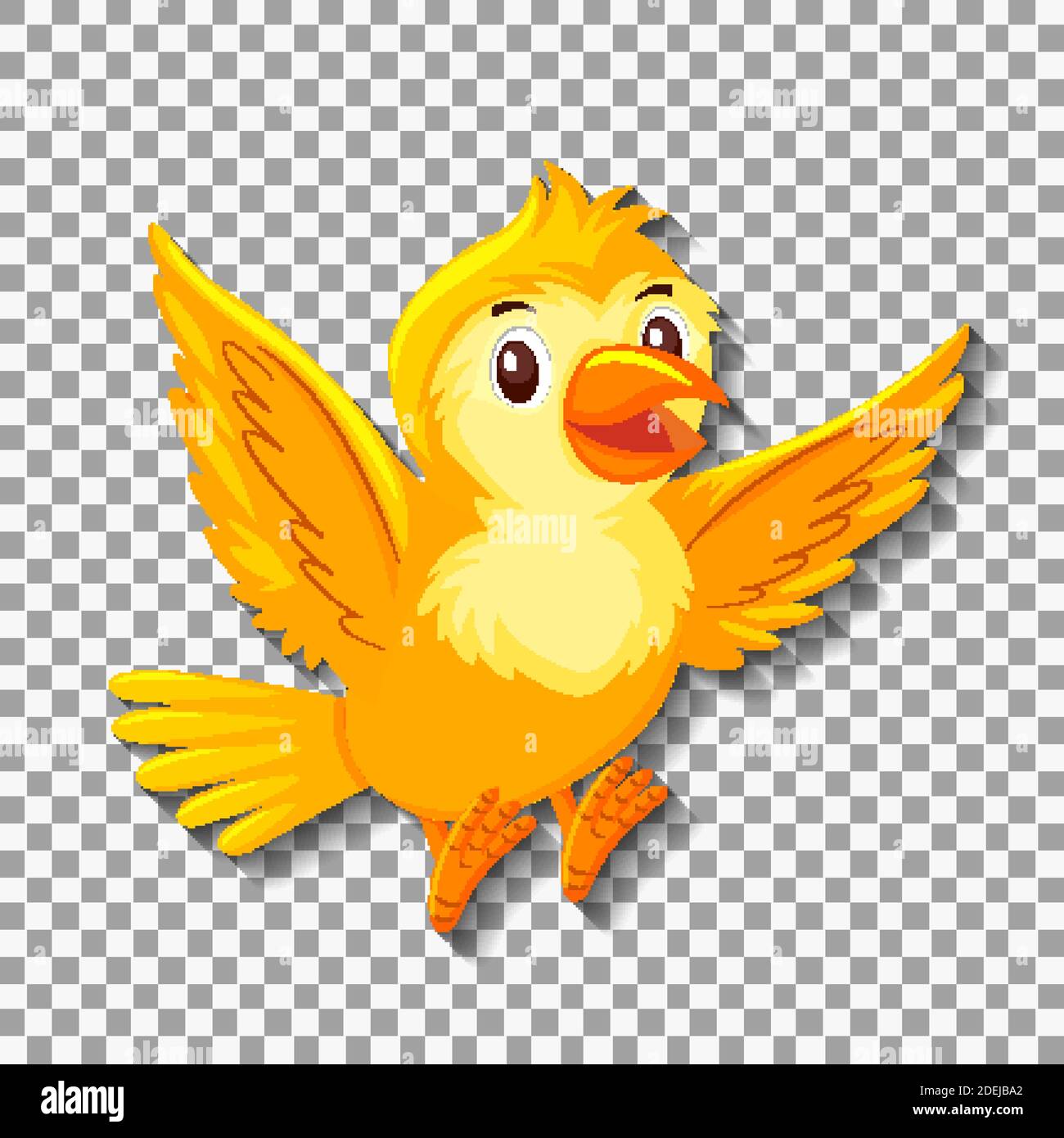 Cute yellow bird cartoon character illustration Stock Vector Image ...