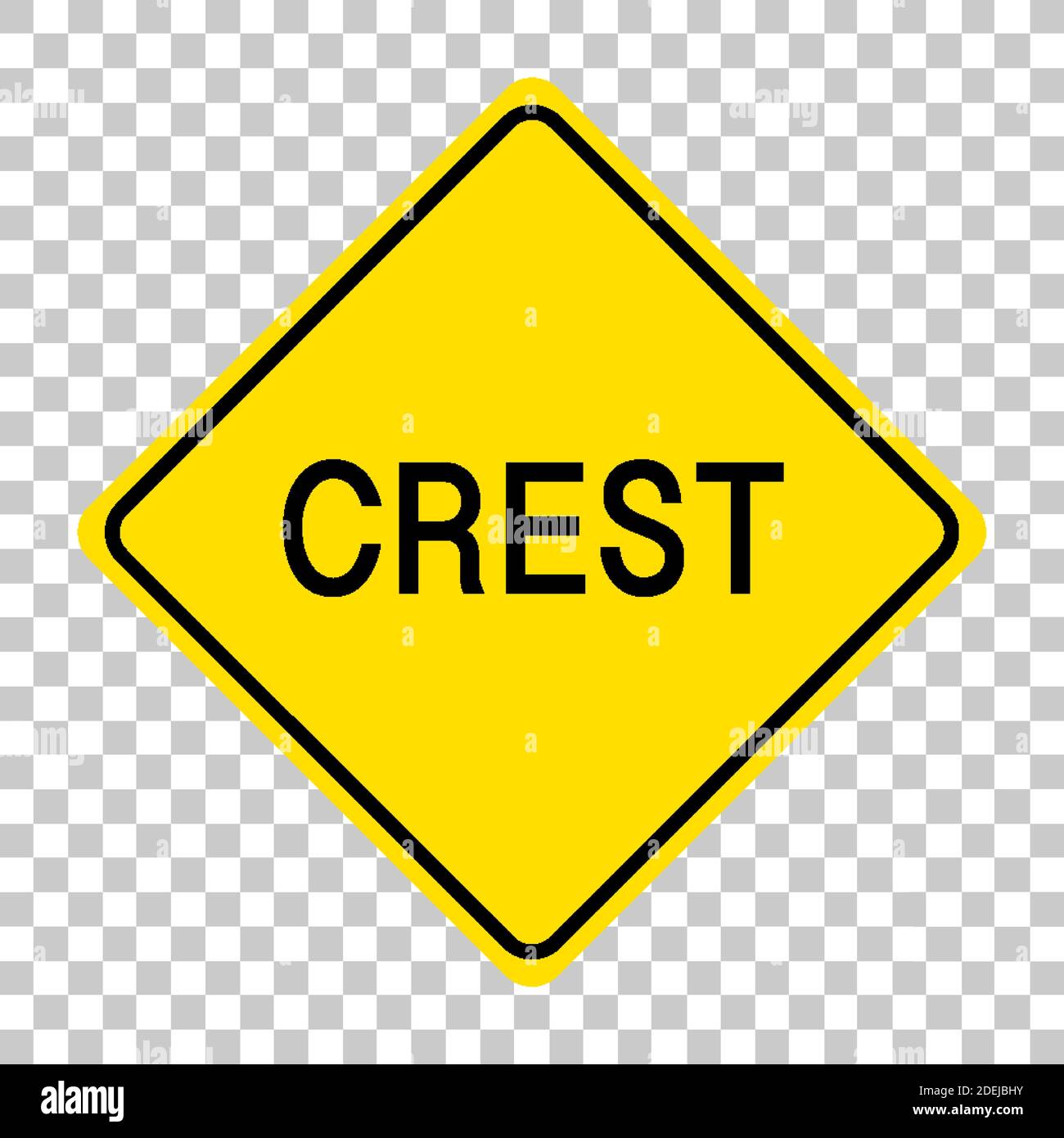 Crest road sign isolated on transparent background illustration Stock ...