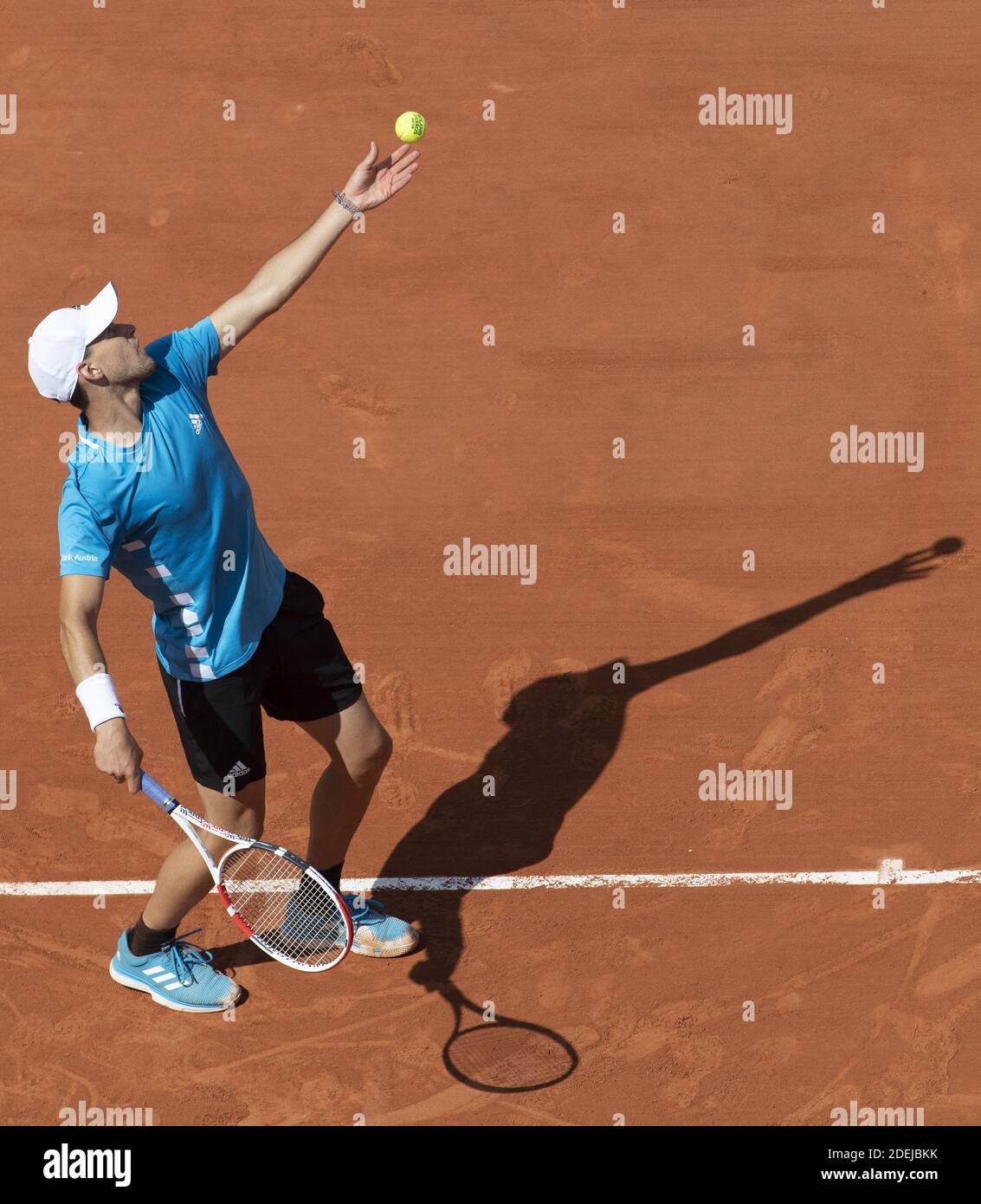 Dominic Thiem in action during French Tennis Open Day 12 at Roland ...