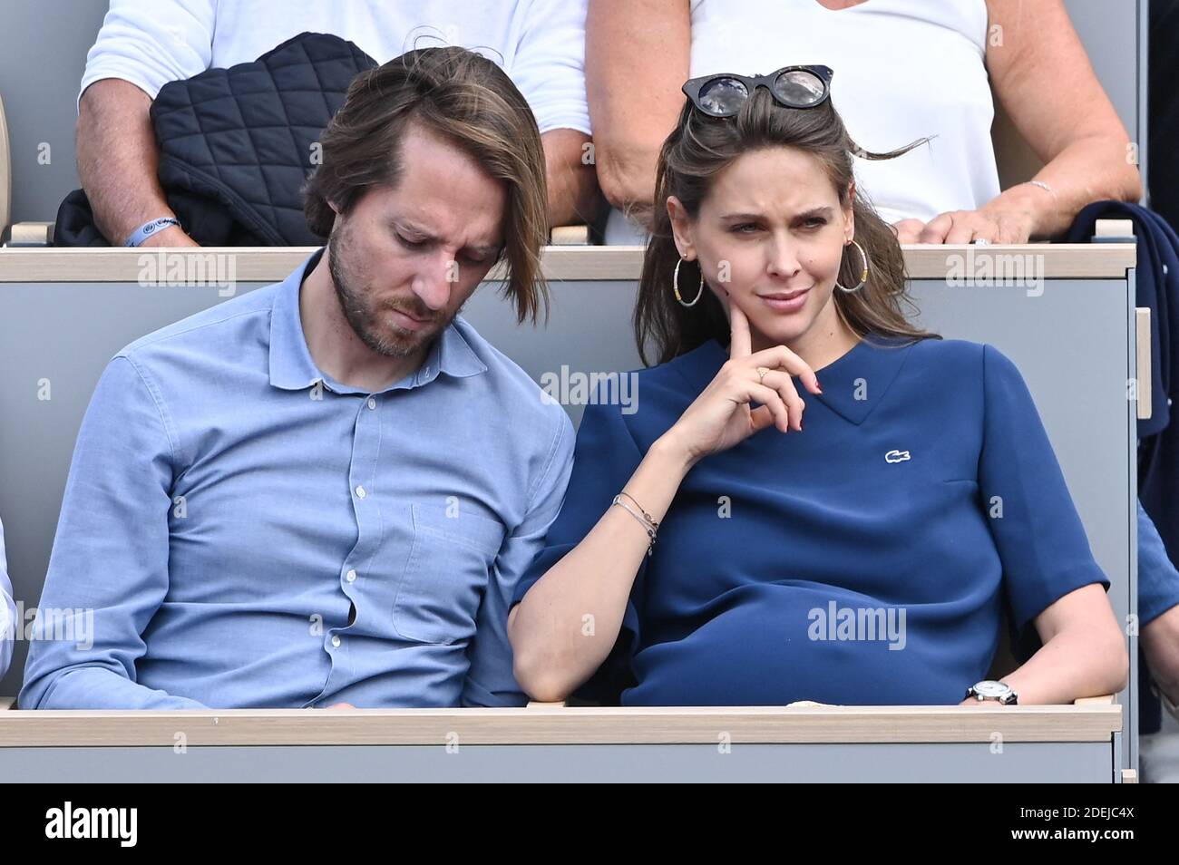 Pregnant Ophelie Meunier and Mathieu Vergne attend the 2019 French ...