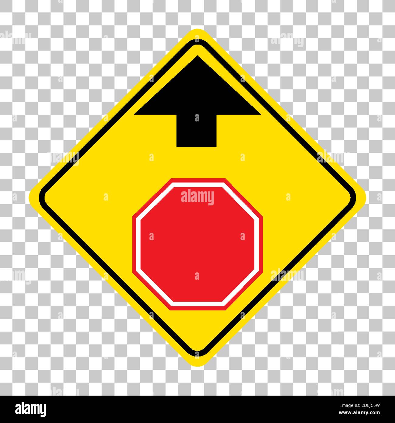 Yellow traffic warning sign on transparent background illustration ...