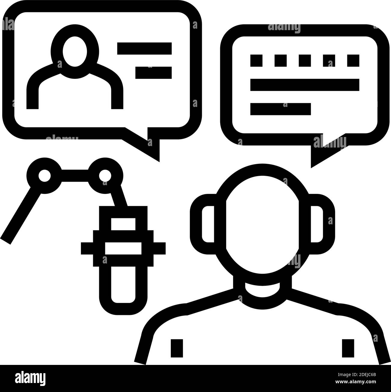 invited guest radio line icon vector illustration Stock Vector Image ...