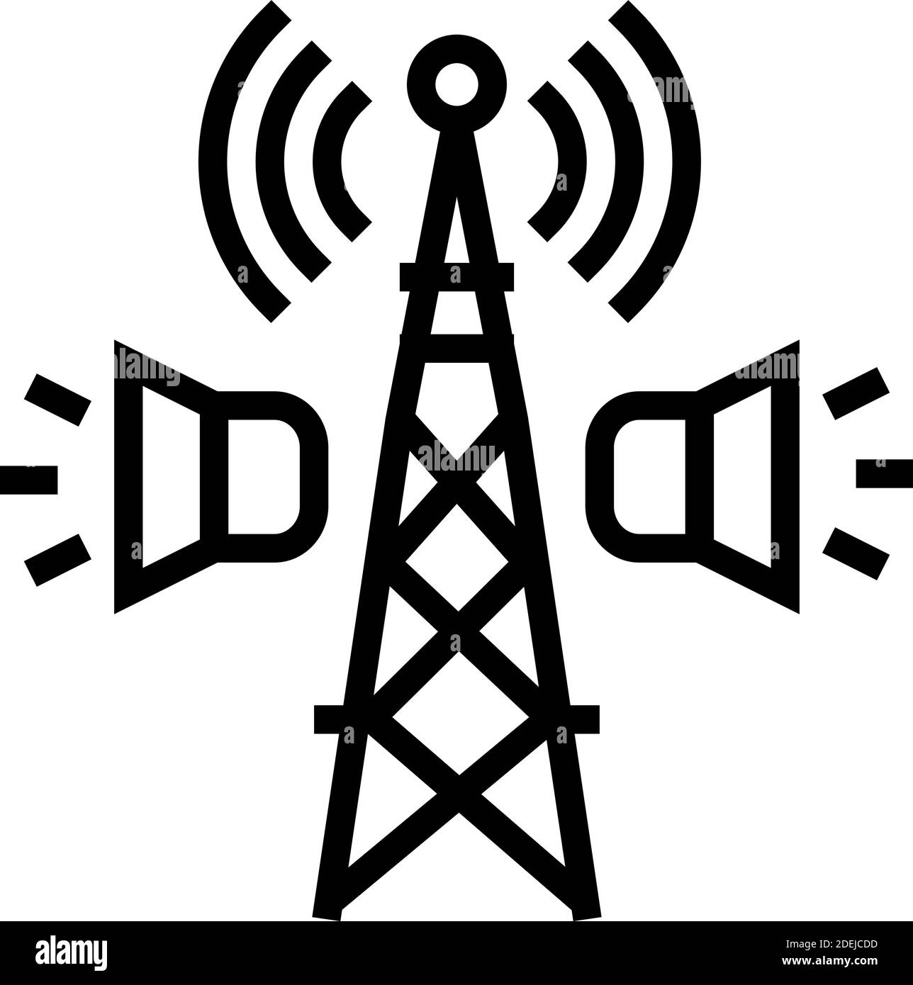 radio broadcasting line icon vector illustration Stock Vector Image ...