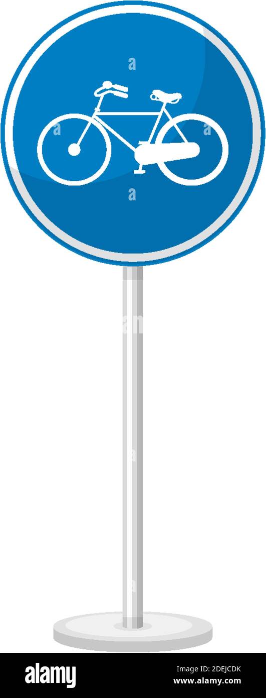 Blue traffic sign on white background illustration Stock Vector Image ...