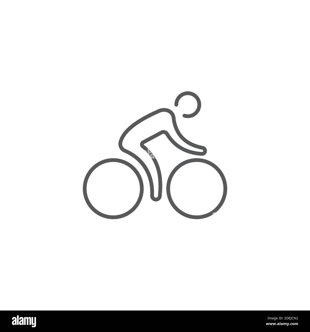 Cycling icon, color, line, outline vector sign, linear style pictogram ...