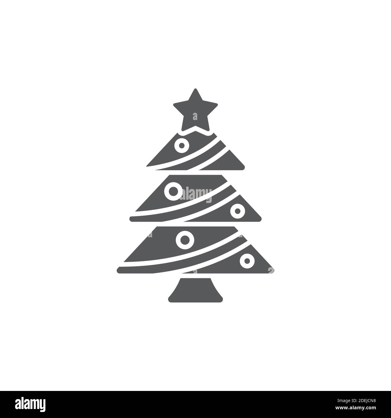 Christmas tree icon, color, line, outline vector sign, linear style ...