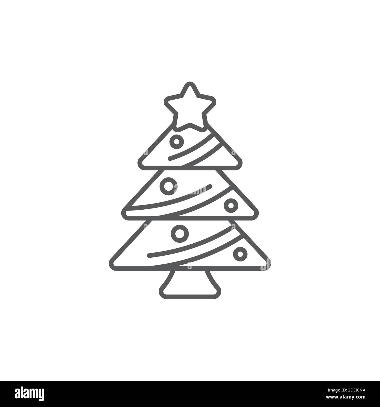 Christmas tree icon, color, line, outline vector sign, linear style ...