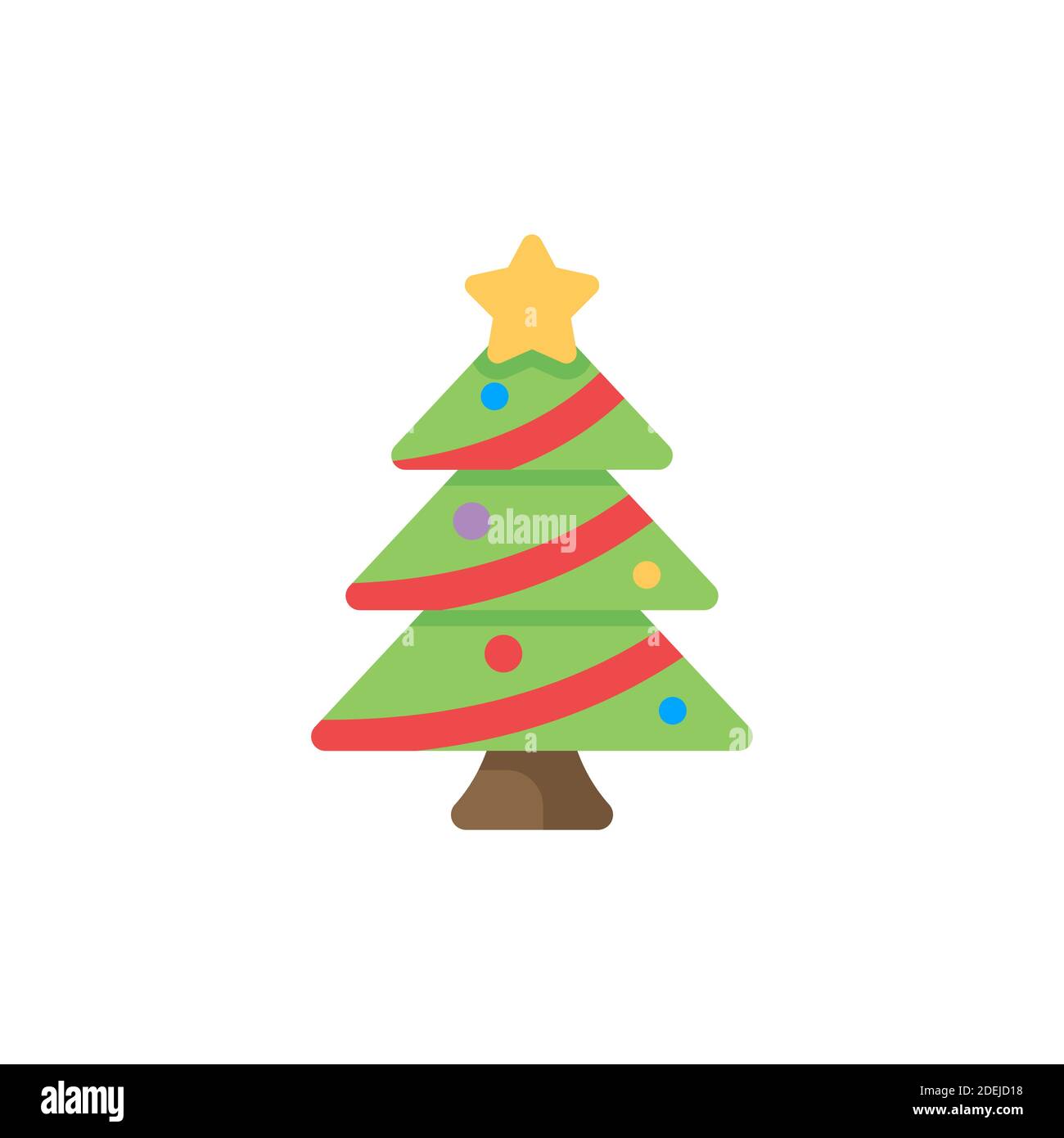 Christmas tree icon, color, line, outline vector sign, linear style ...