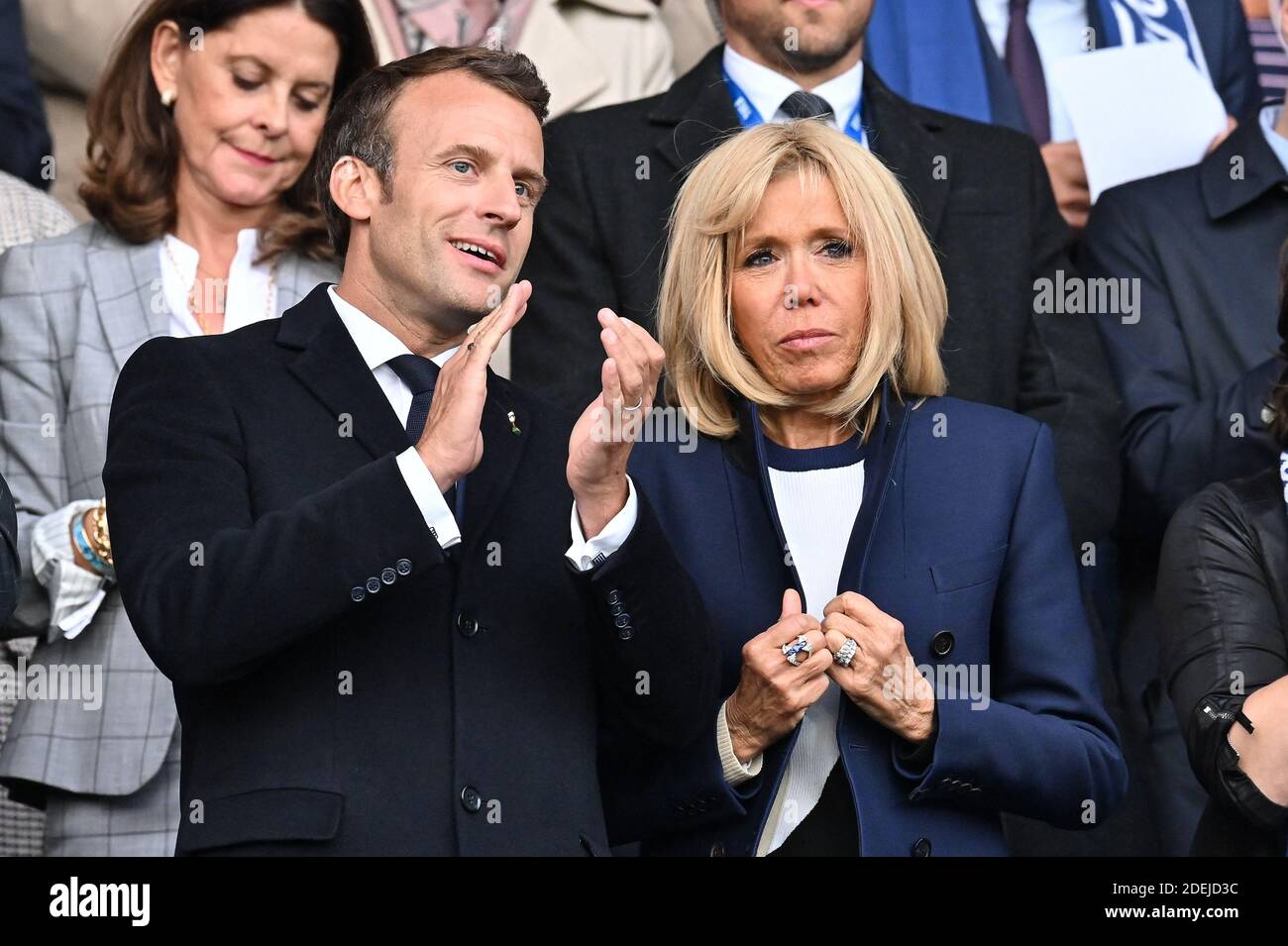 Emmanuel Macron, President of France and Brigitte Macron attend the ...