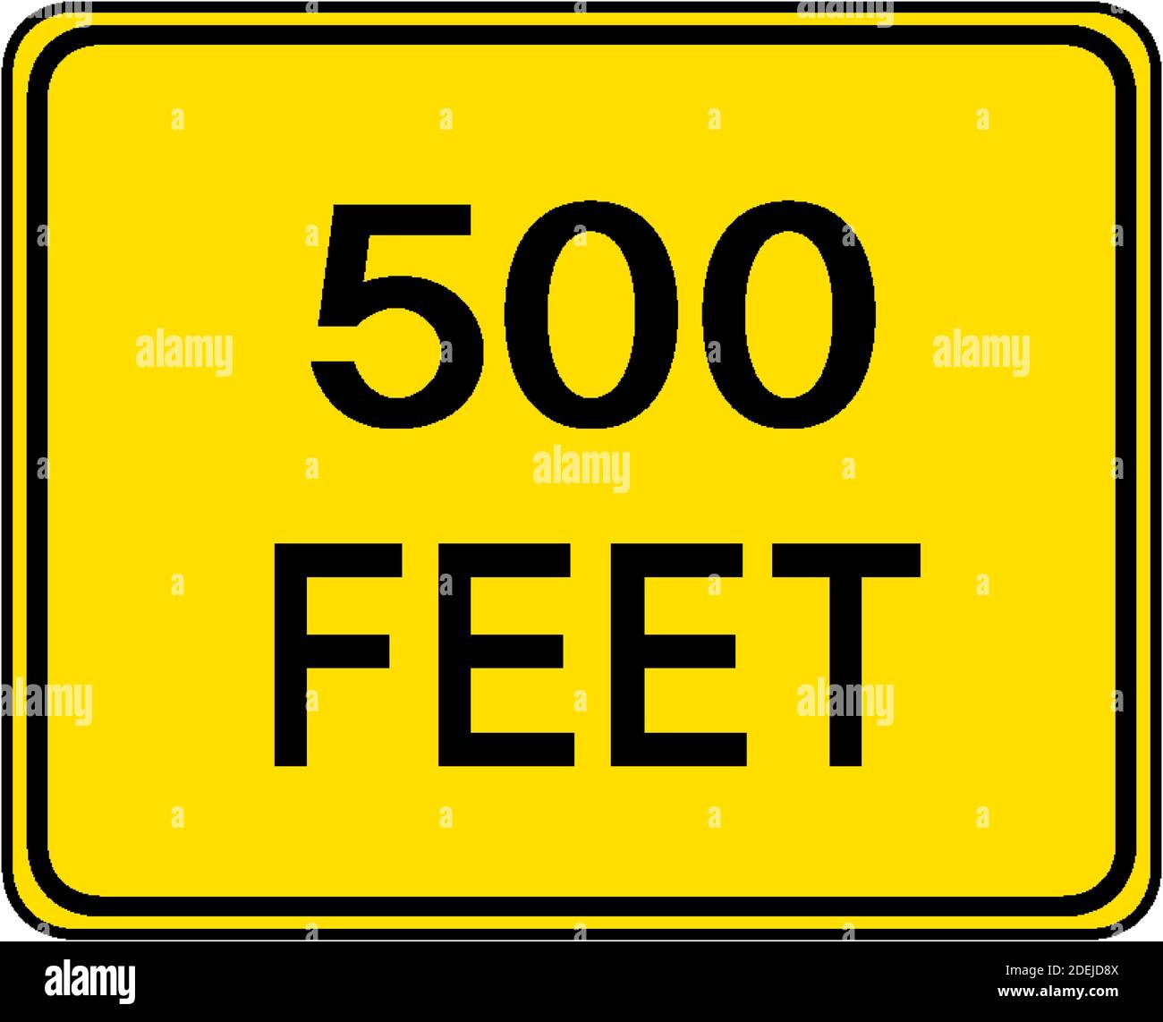 500 FEET yellow sign on white background illustration Stock Vector ...