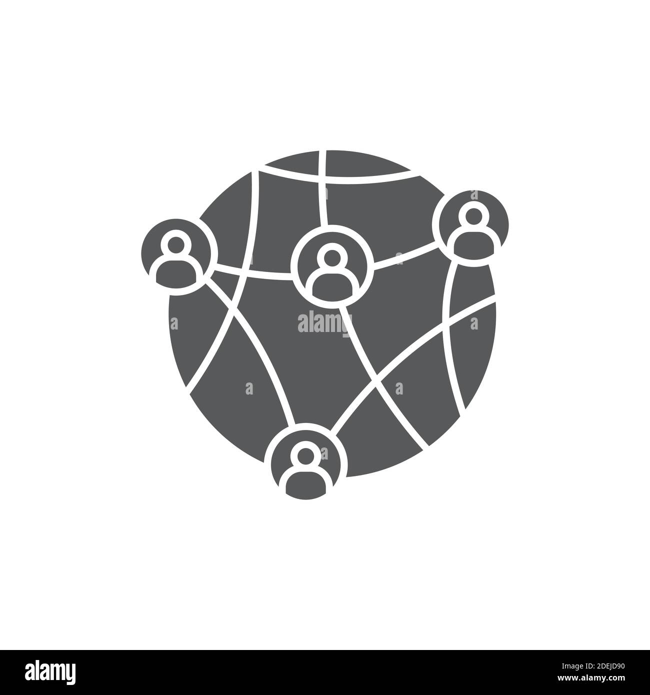 Global communication icon, color, line, outline vector sign, linear ...