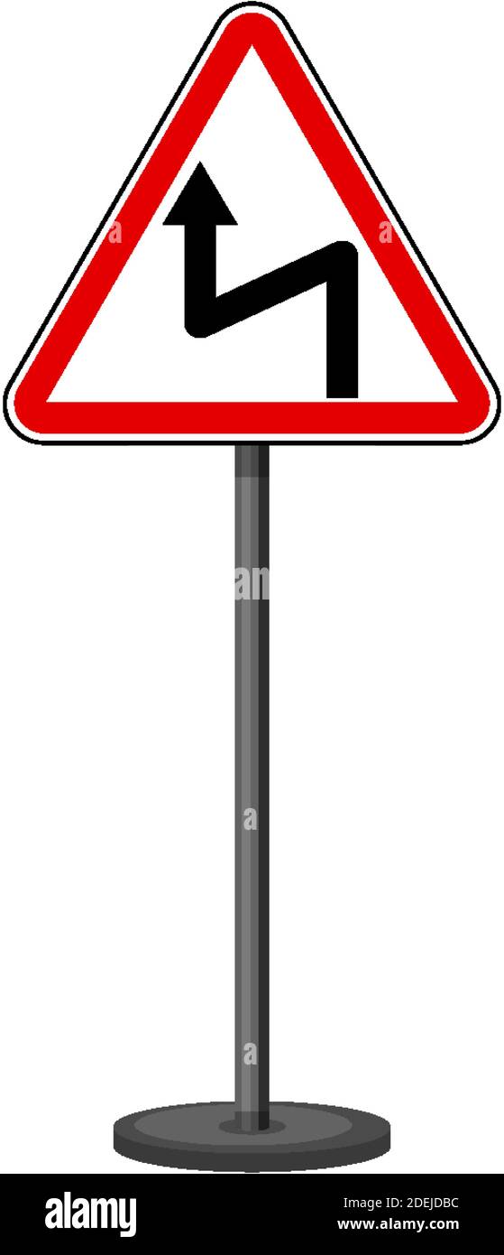 Left reverse bend sign with stand isolated on white background ...