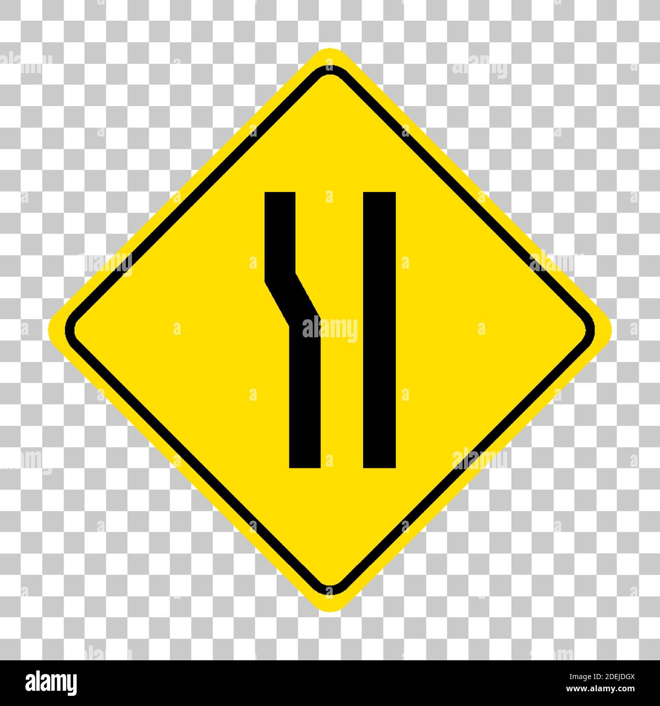 Yellow traffic warning sign on transparent background illustration ...