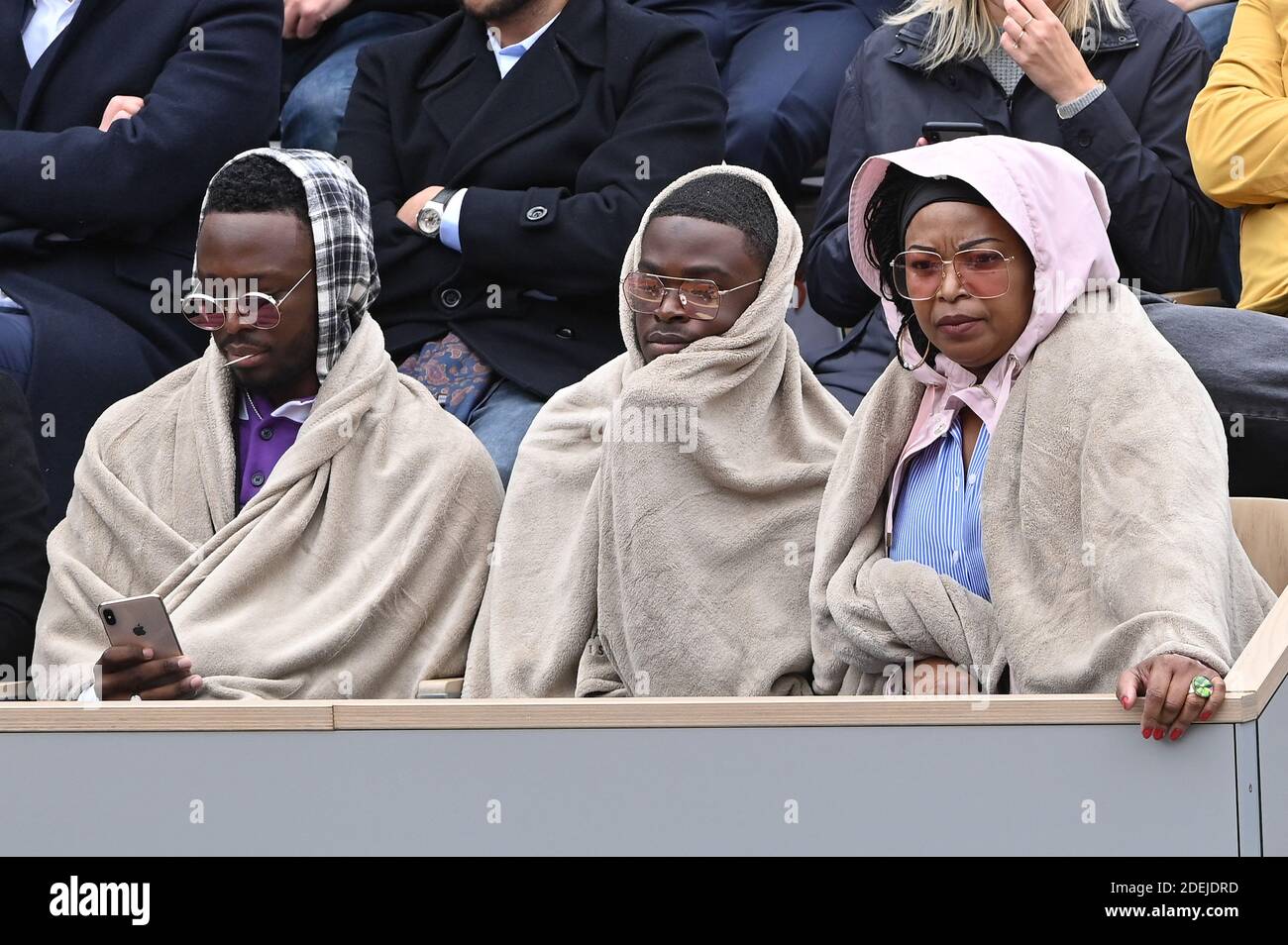 Singer Dadju and his brother and their mother attend the 2019 French ...