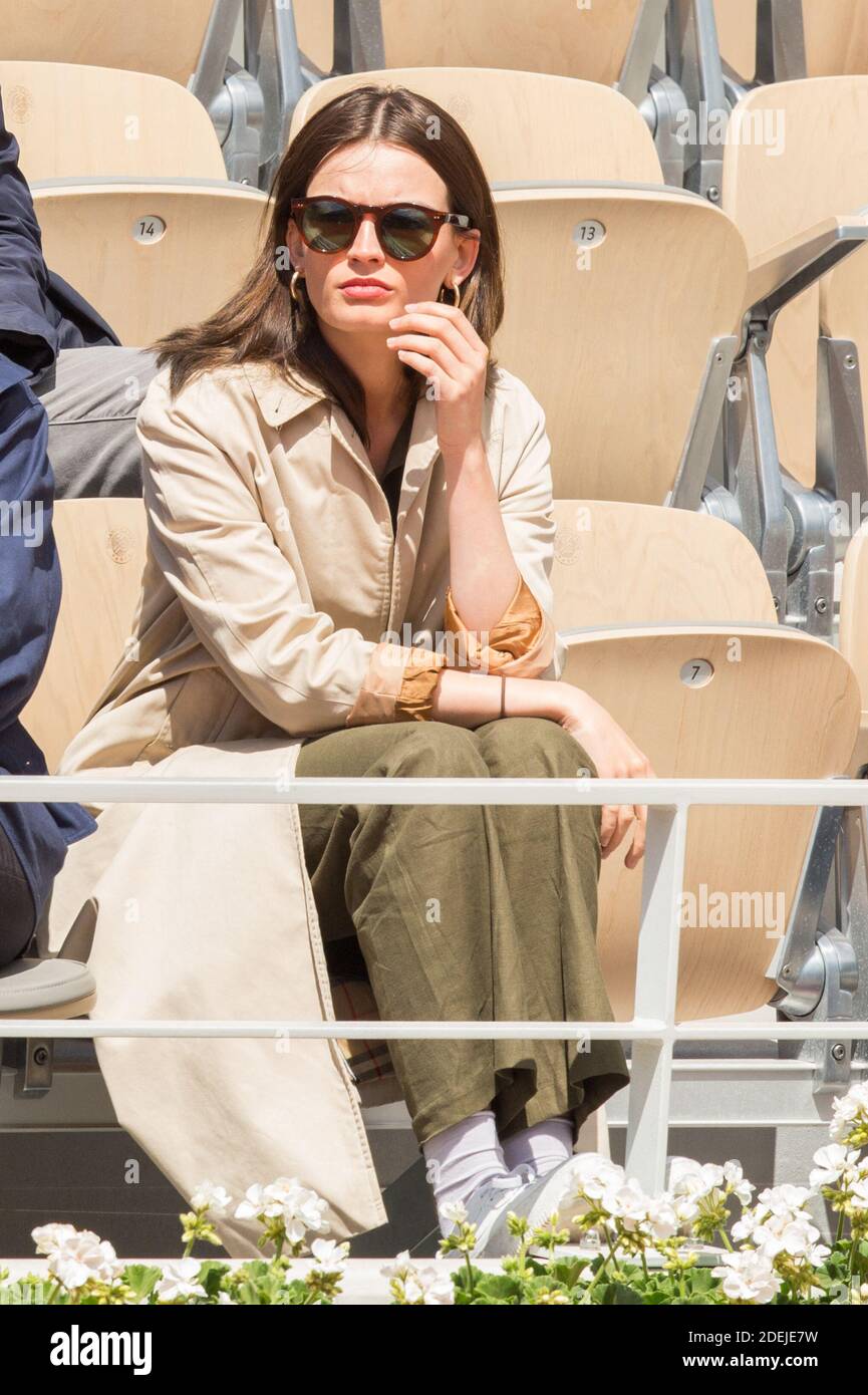 Actress Emma Margaret Tachard-Mackey stands during French Tennis Open ...