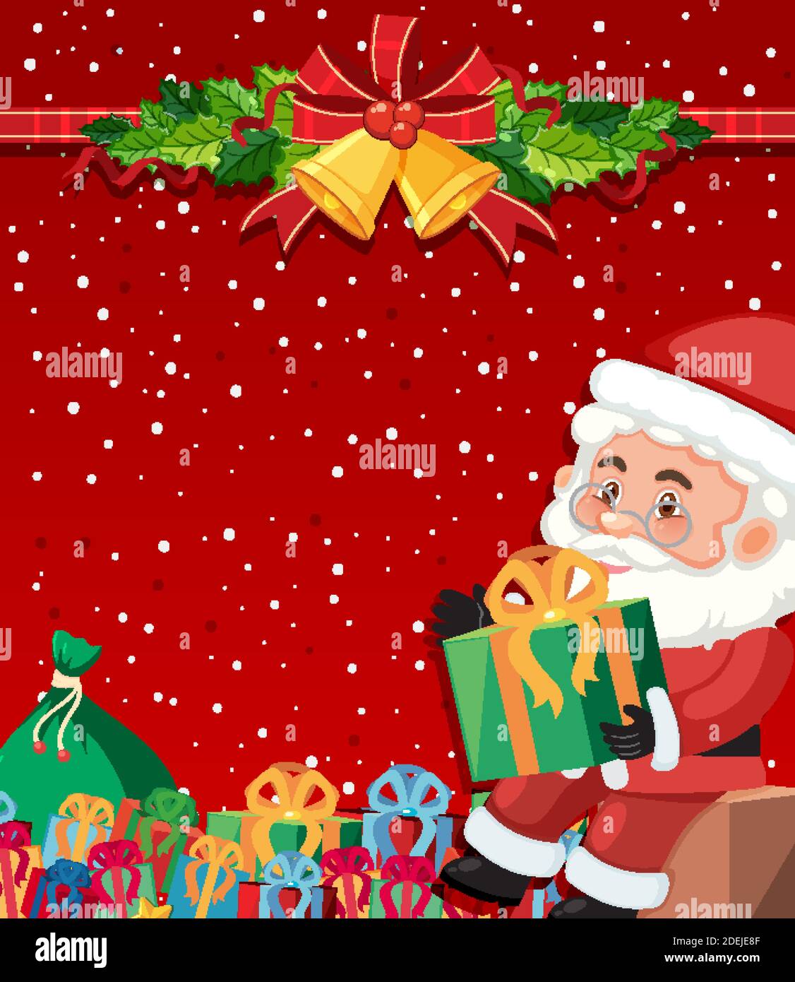 Santa on red background template illustration Stock Vector Image & Art ...