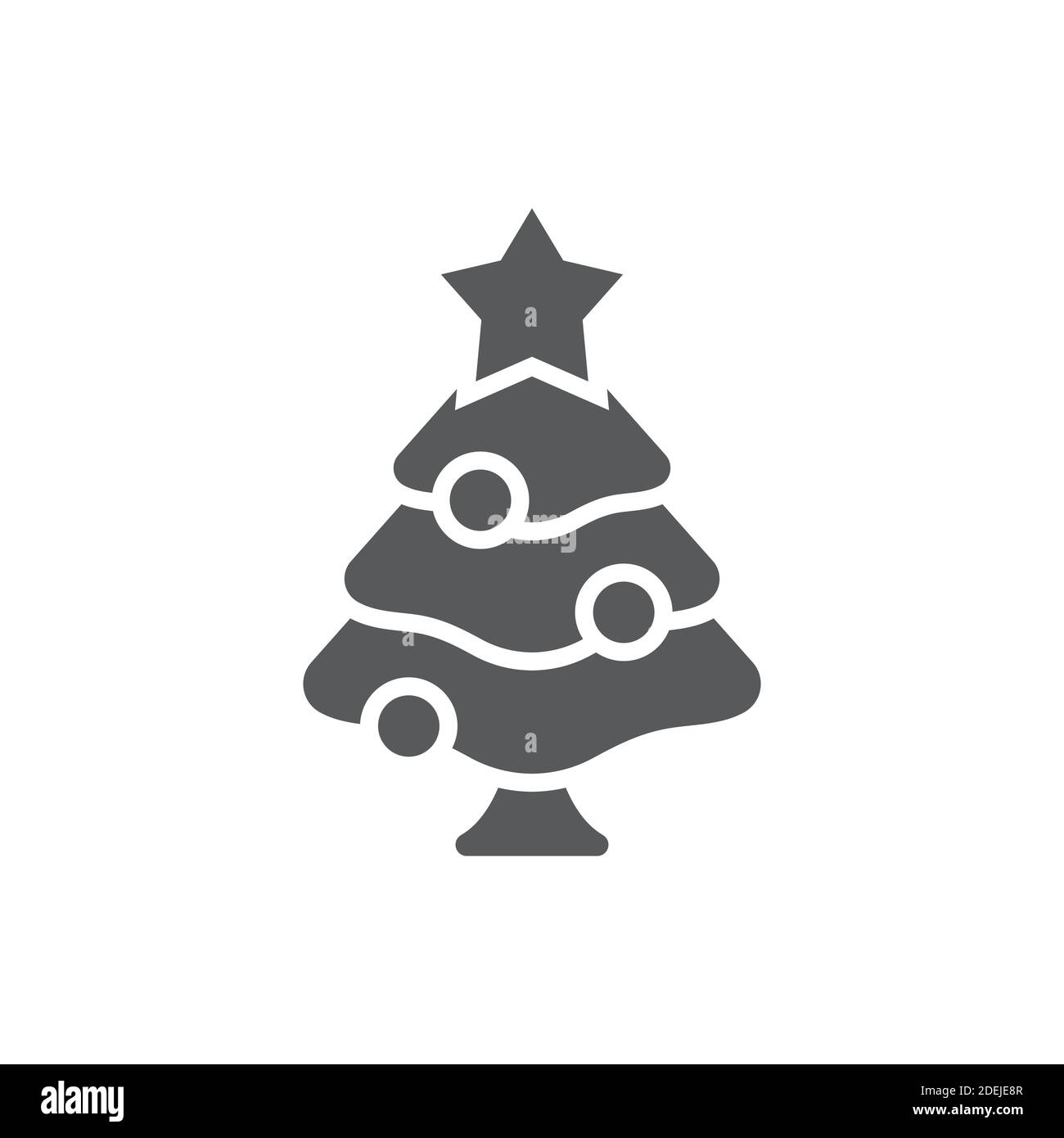 Christmas tree icon, color, line, outline vector sign, linear style ...