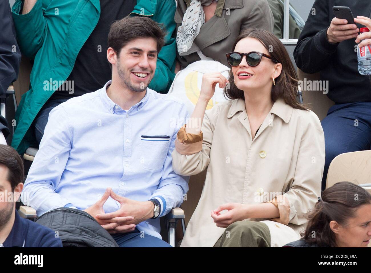 Emma Margaret Tachard-Mackey and boyfriend in stands during French ...